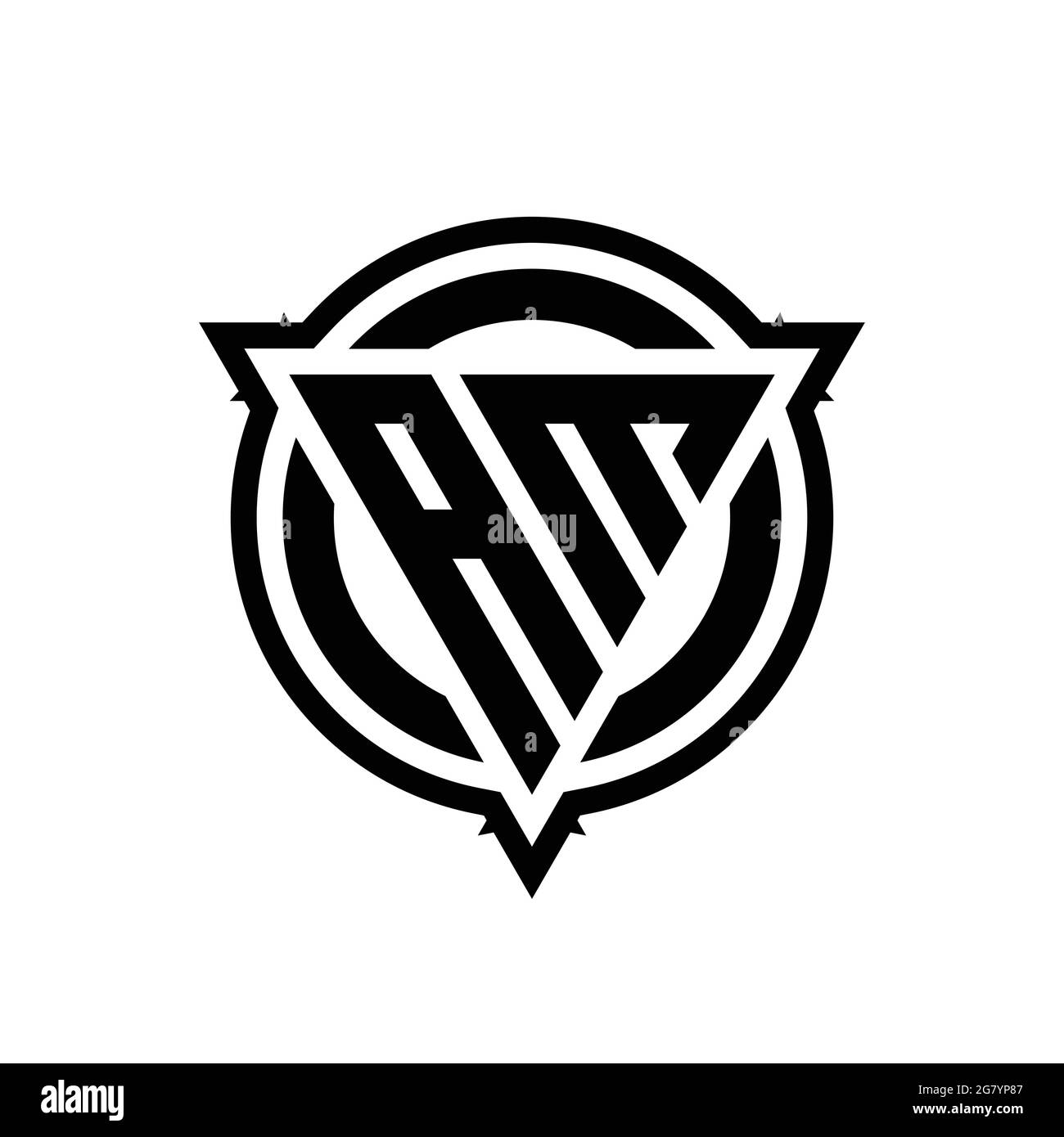AM logo with triangle shape and circle with outline rounded design ...