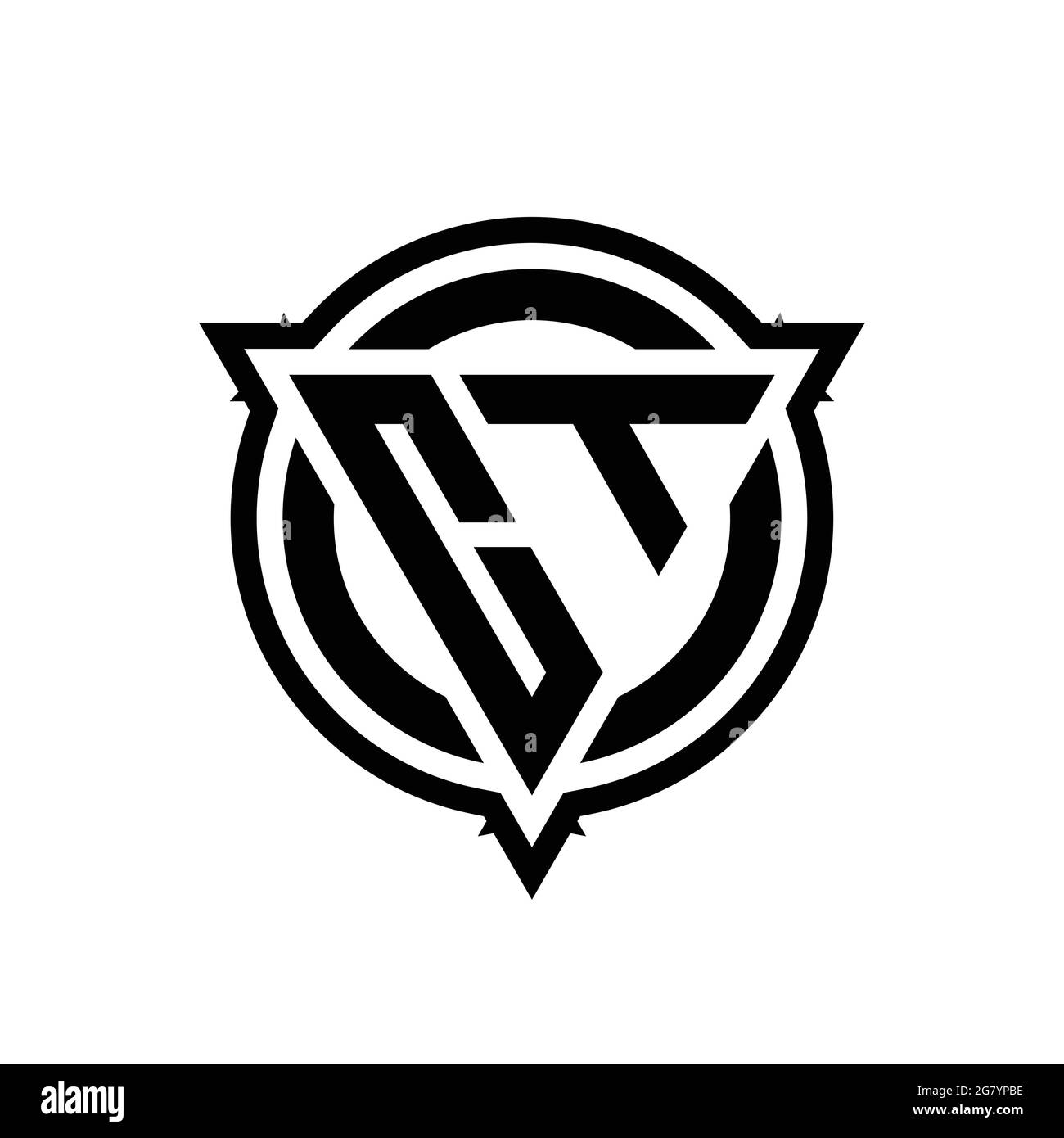 CT logo with triangle shape and circle with outline rounded design ...