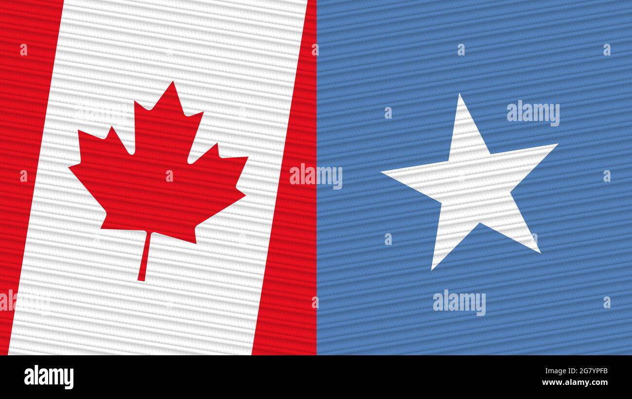 Somalia and Canada Two Half Flags Together Fabric Texture Illustration ...