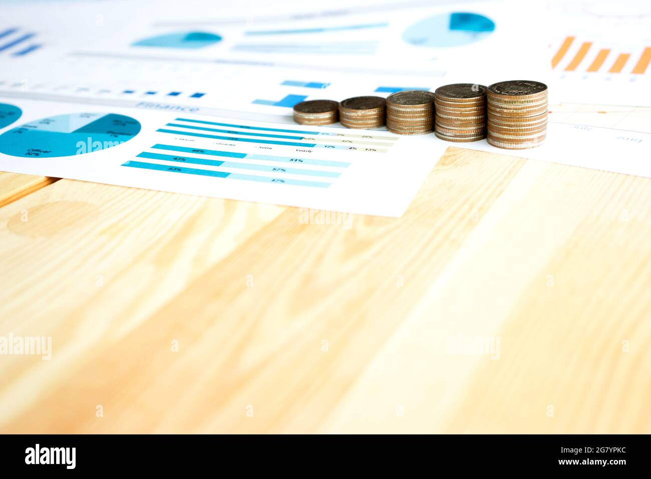 Coins, Savings, Chart Analyze Stock Photo - Alamy