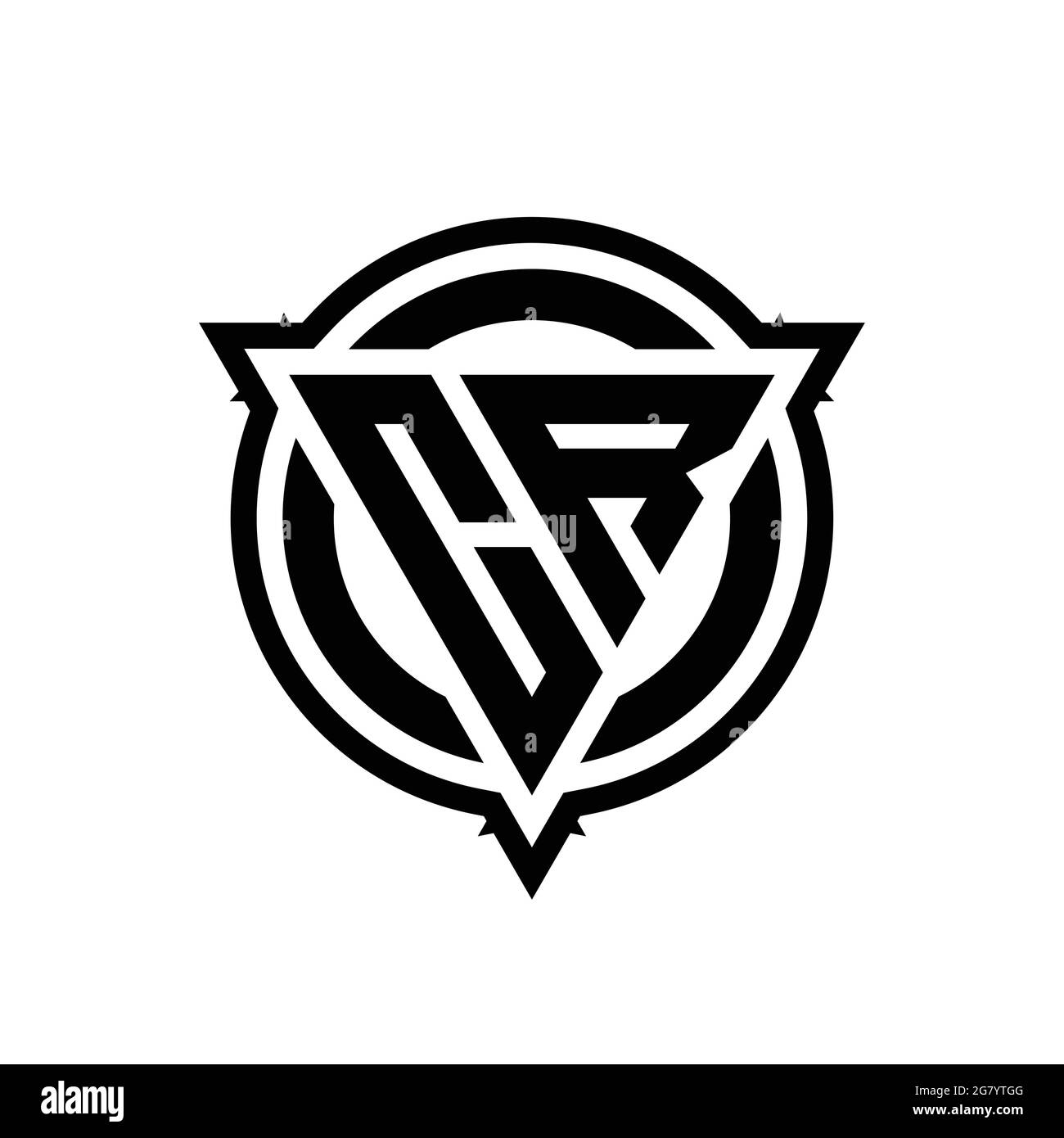 CR logo with triangle shape and circle with outline rounded design ...