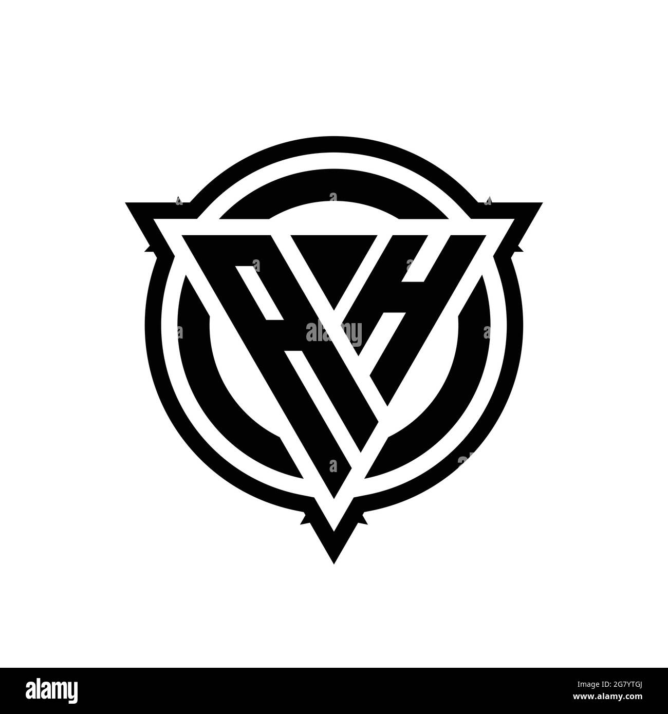 AH logo with triangle shape and circle with outline rounded design ...