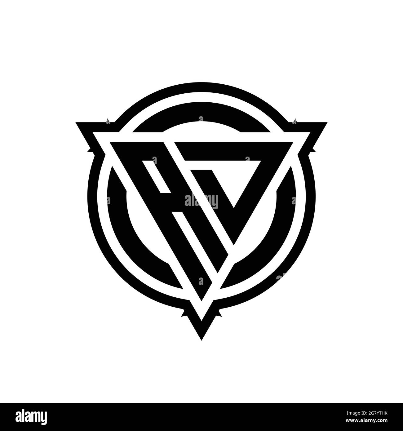 AD logo with triangle shape and circle with outline rounded design ...