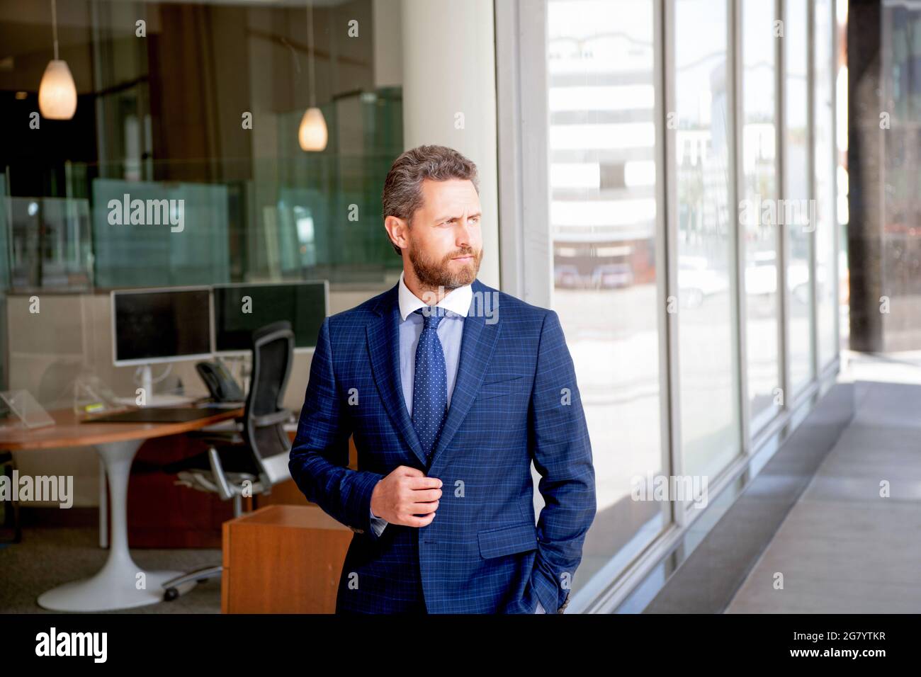 male formal fashion. professional unshaven ceo. confident businessman ...