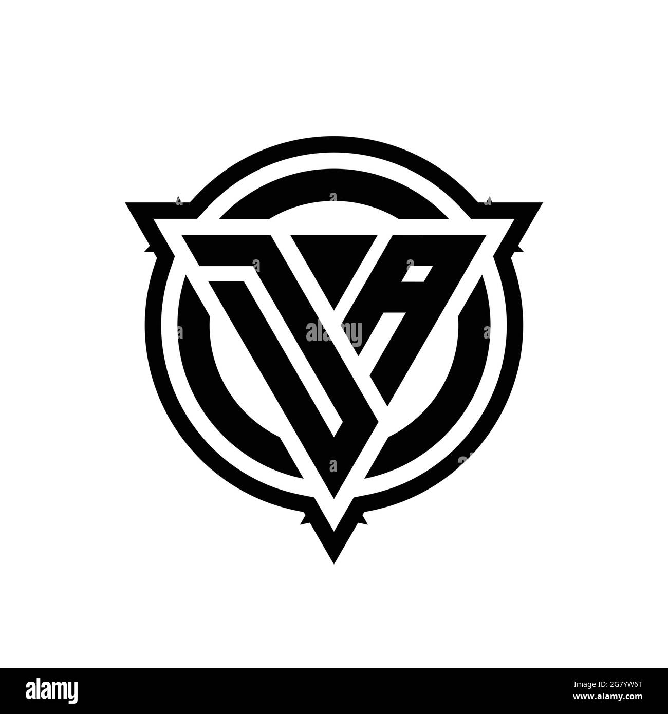 DA logo with triangle shape and circle with outline rounded design ...