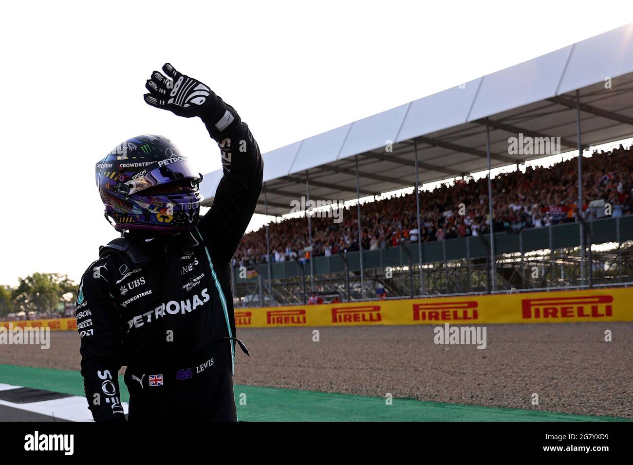 Mercedes driver Lewis Hamilton celebrates after clocking the fastest ...