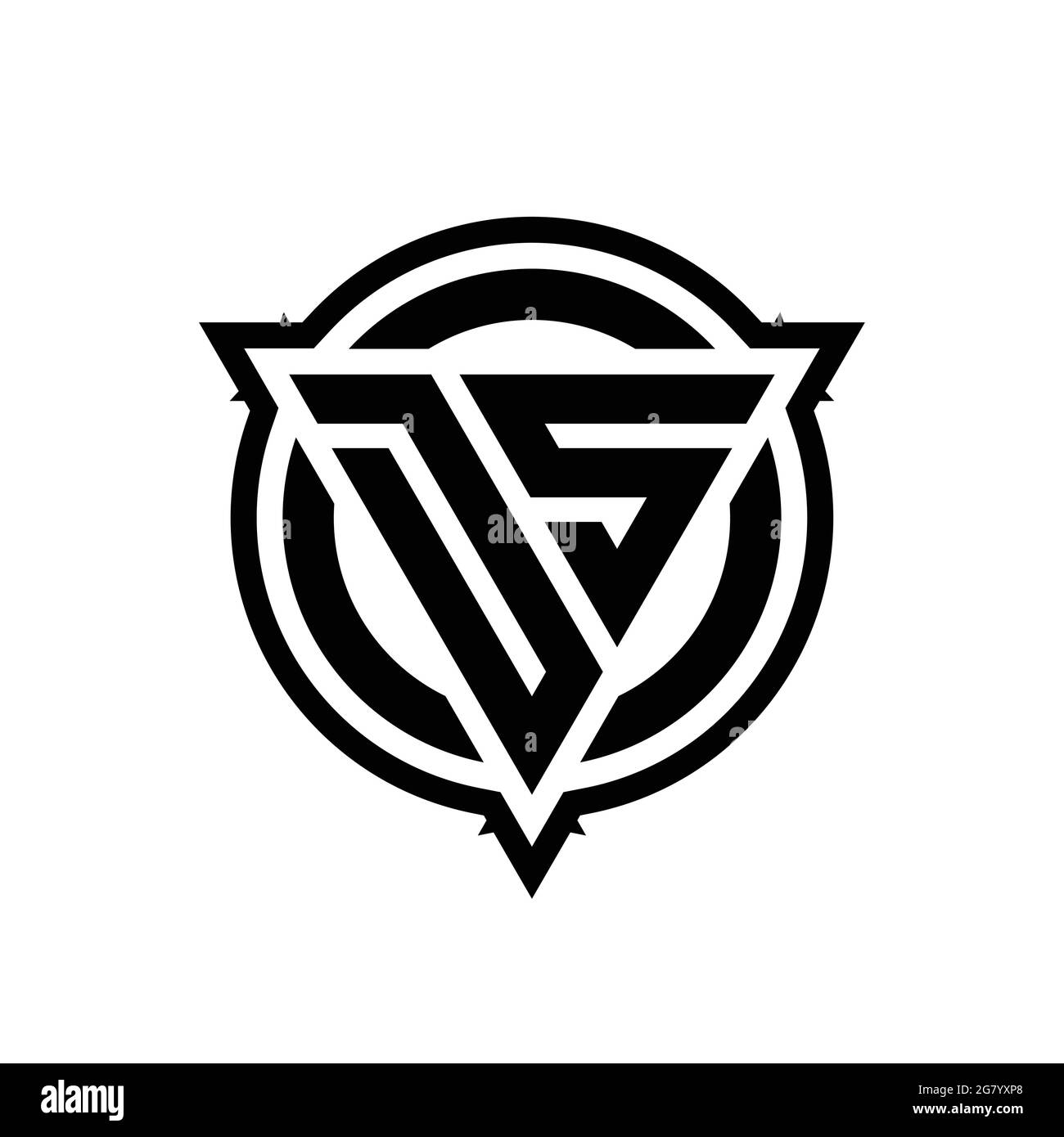 DS logo with triangle shape and circle with outline rounded design ...