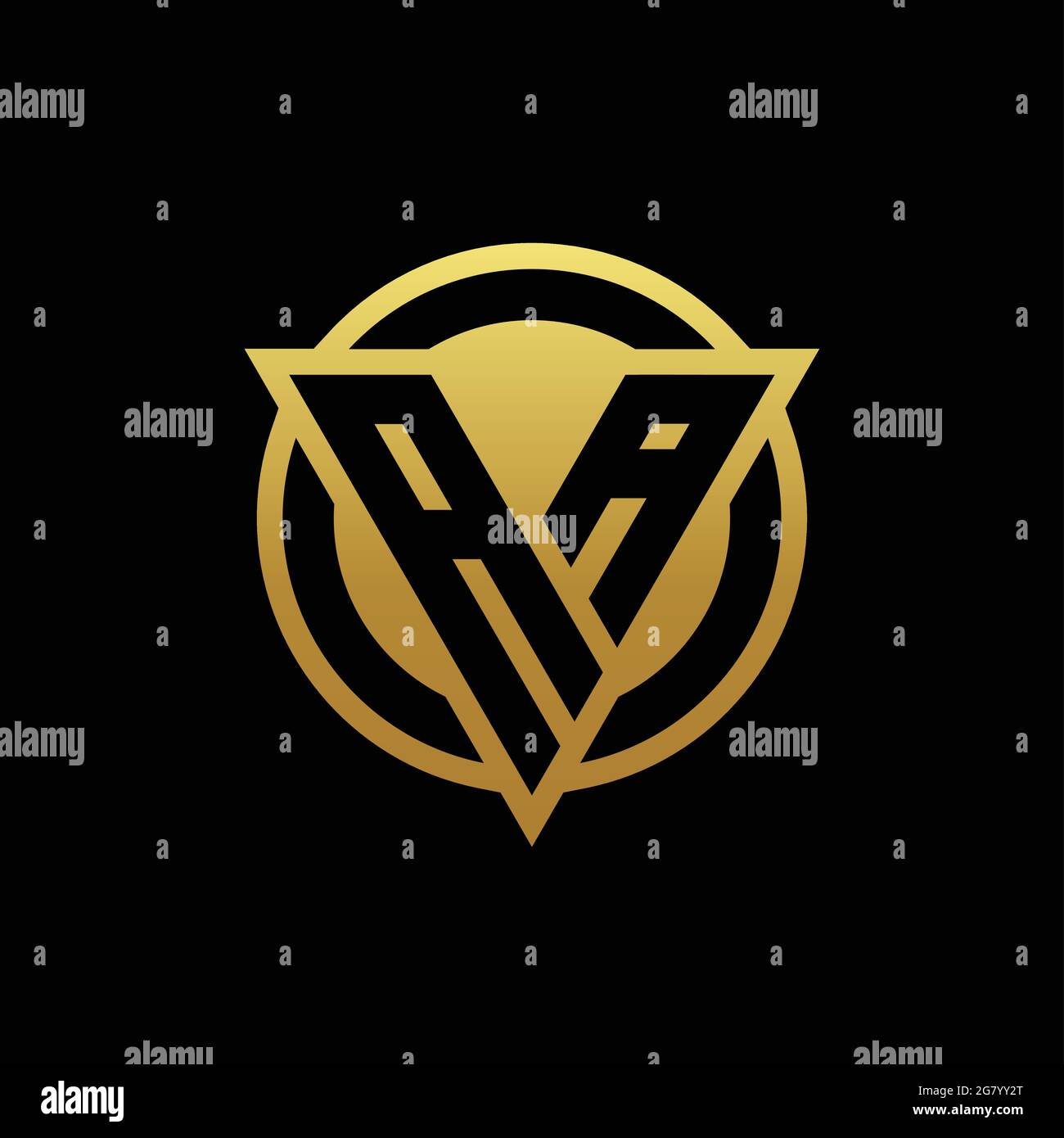AA logo monogram with triangle shape and circle rounded style isolated ...