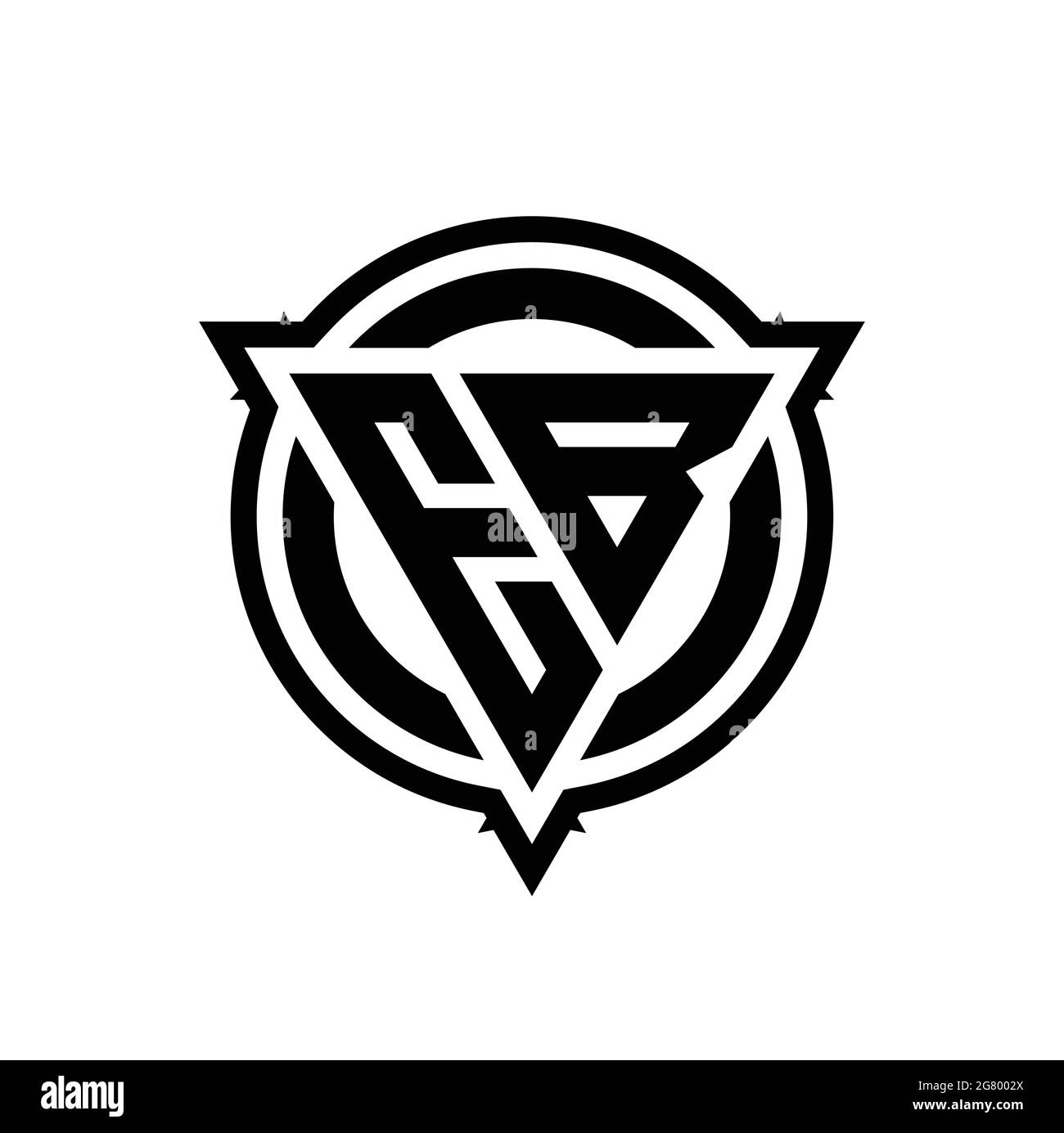 EB logo with triangle shape and circle with outline rounded design ...