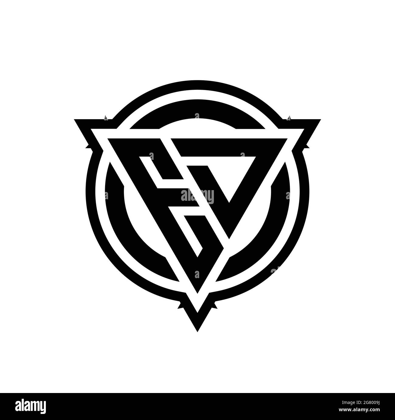 ED logo with triangle shape and circle with outline rounded design ...