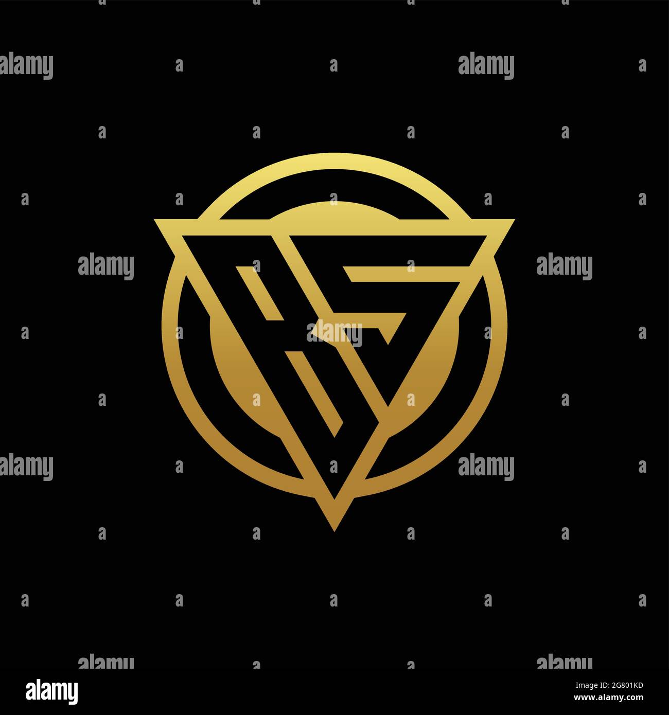 BS logo monogram with triangle shape and circle rounded style isolated ...