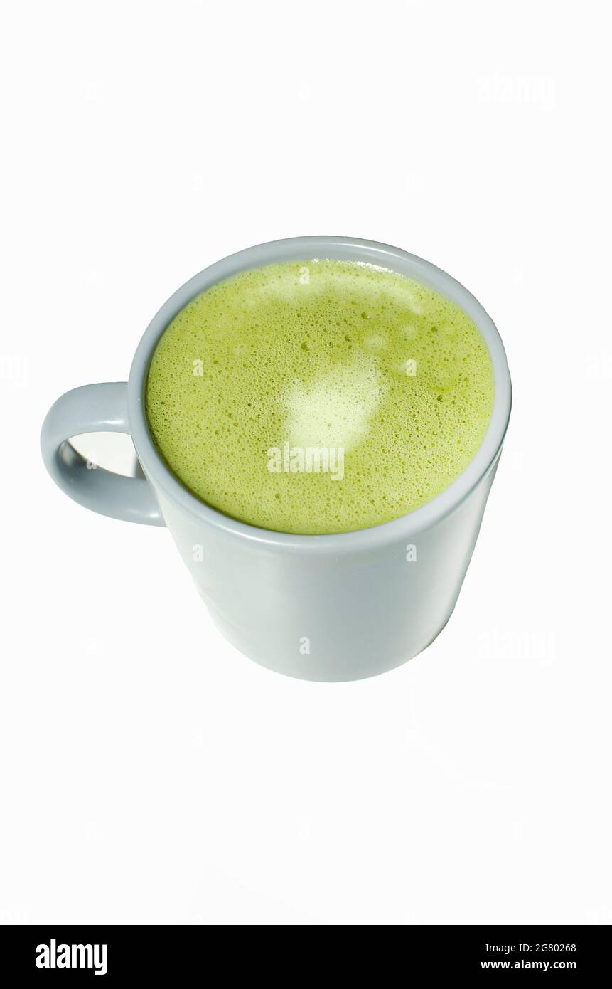 Matcha latte top view Cut Out Stock Images & Pictures - Alamy