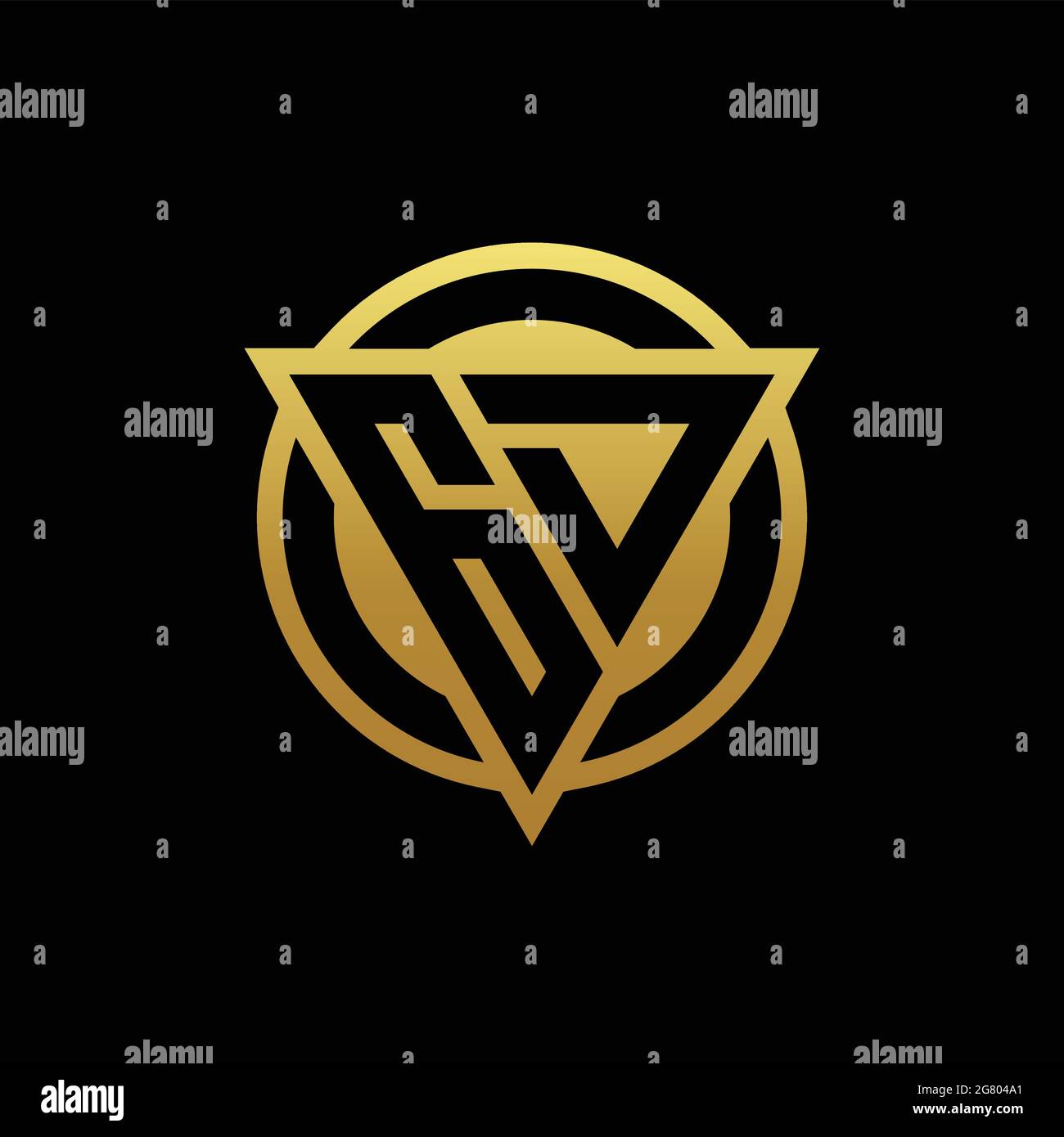 GD logo monogram with triangle shape and circle rounded style isolated ...