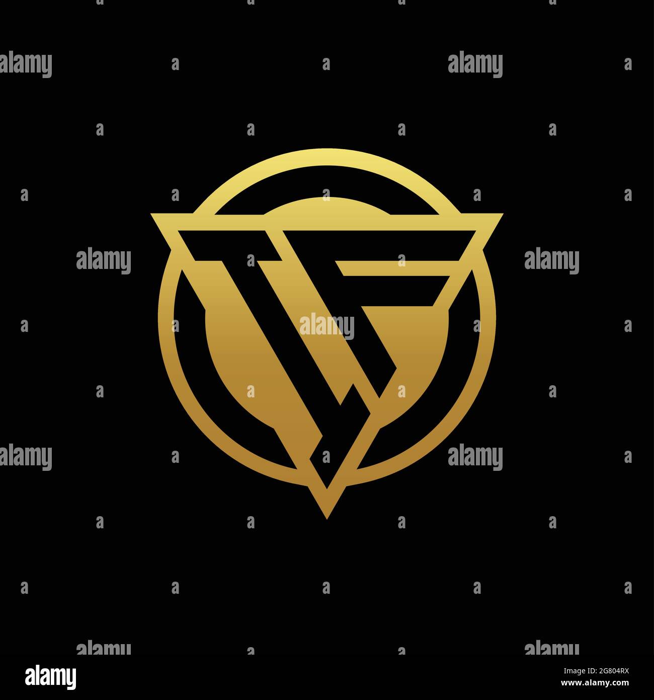 IF logo monogram with triangle shape and circle rounded style isolated ...