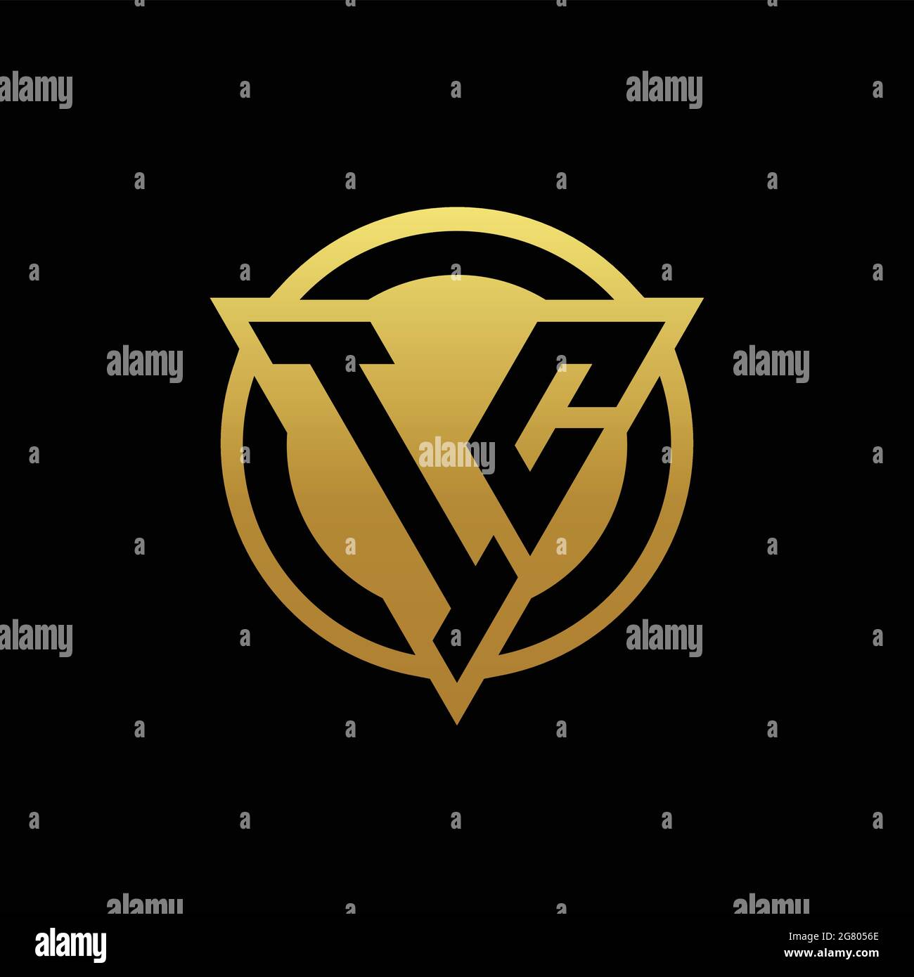 IC logo monogram with triangle shape and circle rounded style isolated ...