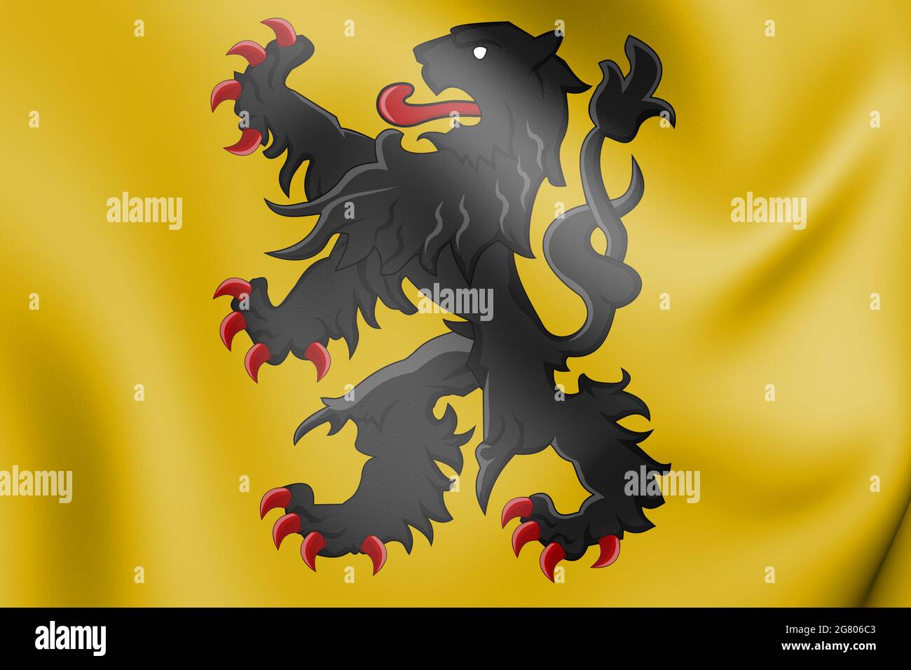 3D Flanders region coat of arms, Belgium. 3D Illustration Stock Photo ...