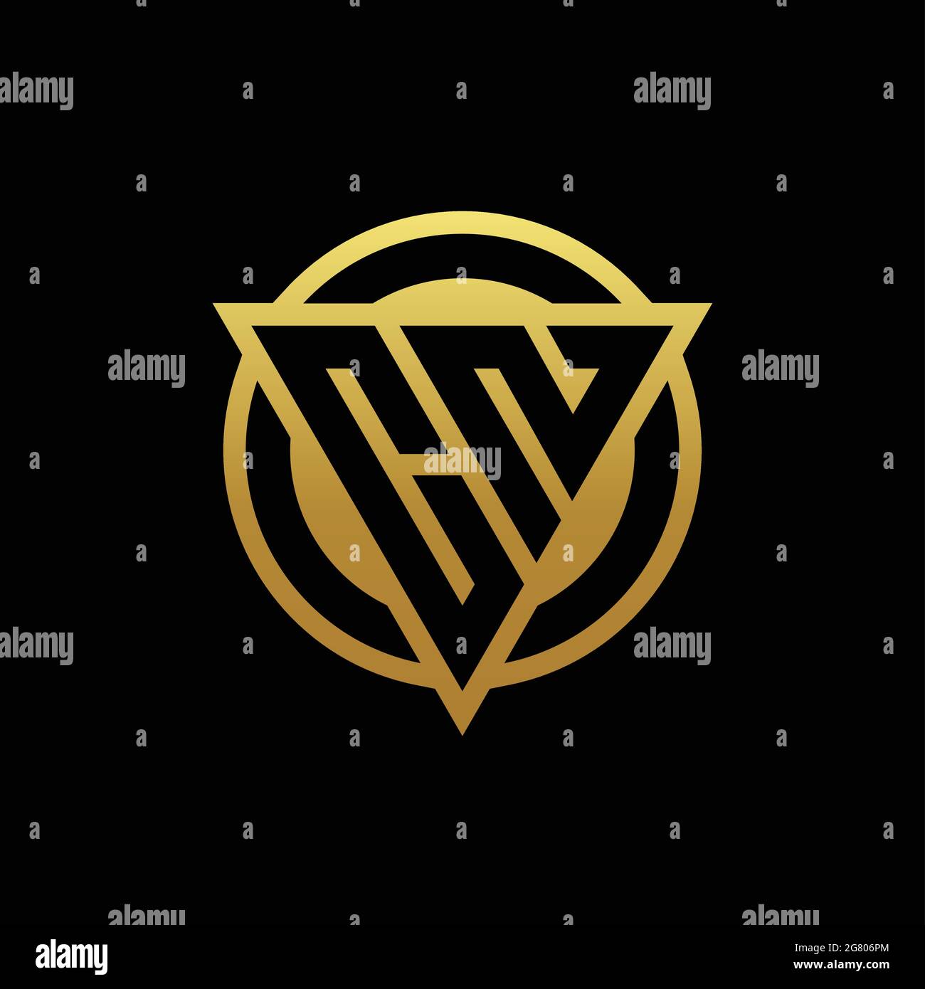 CN logo monogram with triangle shape and circle rounded style isolated ...