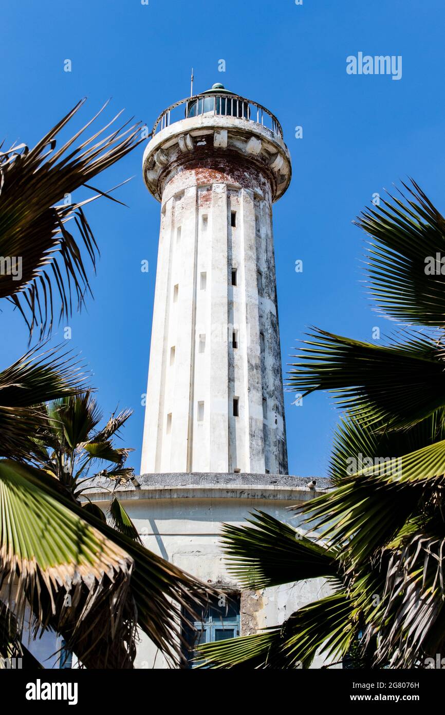Exterior of the Old lighthouse in Puducherry (Pondicherry), Tamil Nadu ...