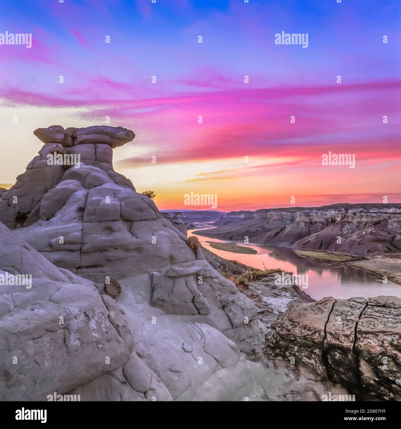 sunrise over the white cliffs section of the missouri river near ...