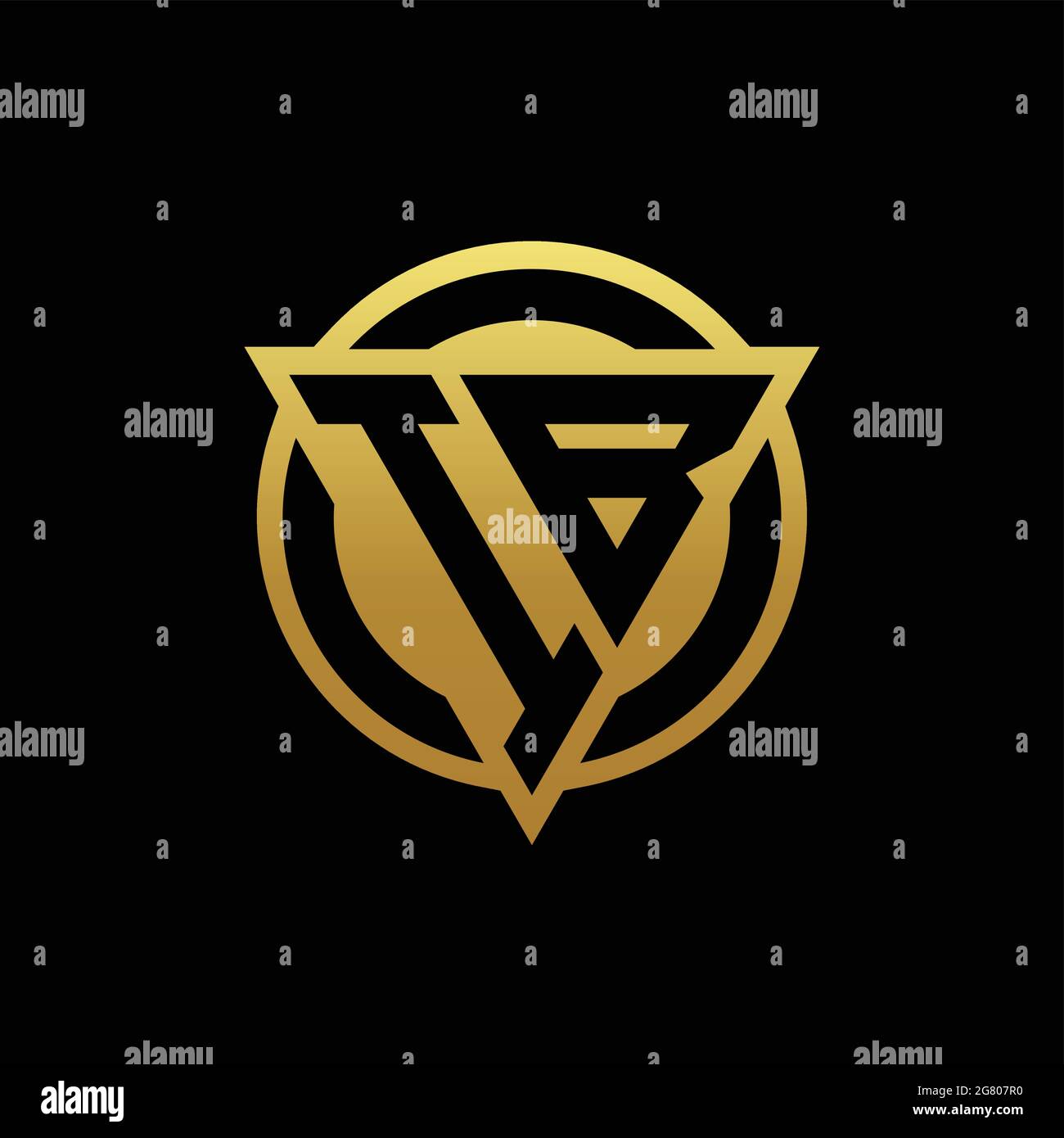 IB logo monogram with triangle shape and circle rounded style isolated ...