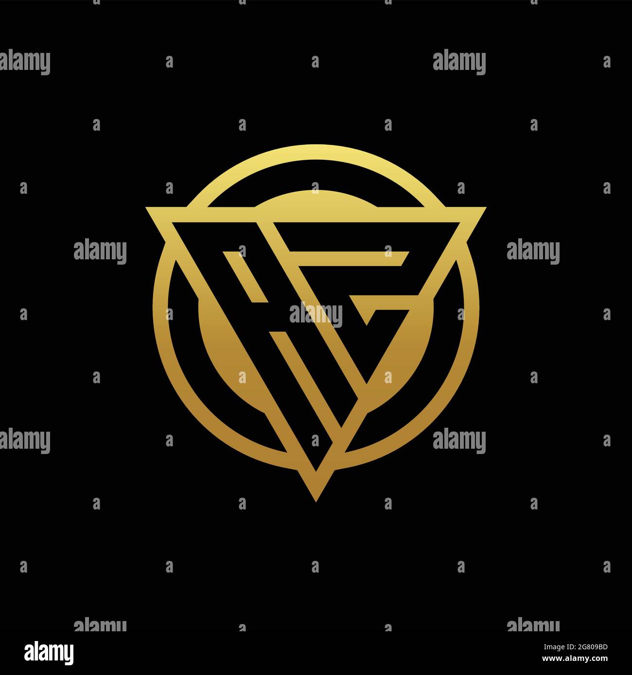 AZ logo monogram with triangle shape and circle rounded style isolated ...