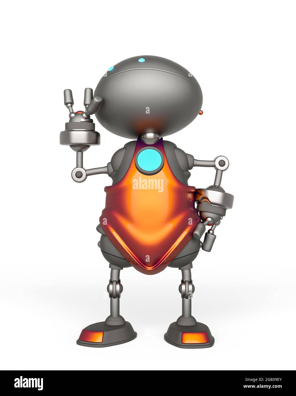 mini bot is thinking about in white background, 3d illustration Stock ...