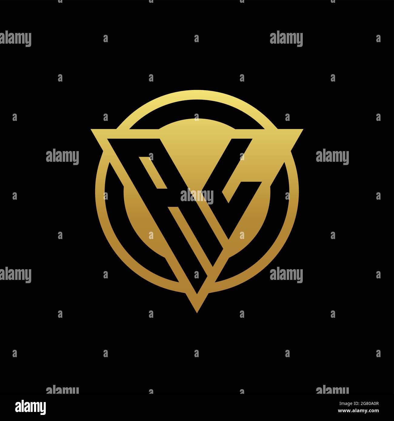 AL logo monogram with triangle shape and circle rounded style isolated ...