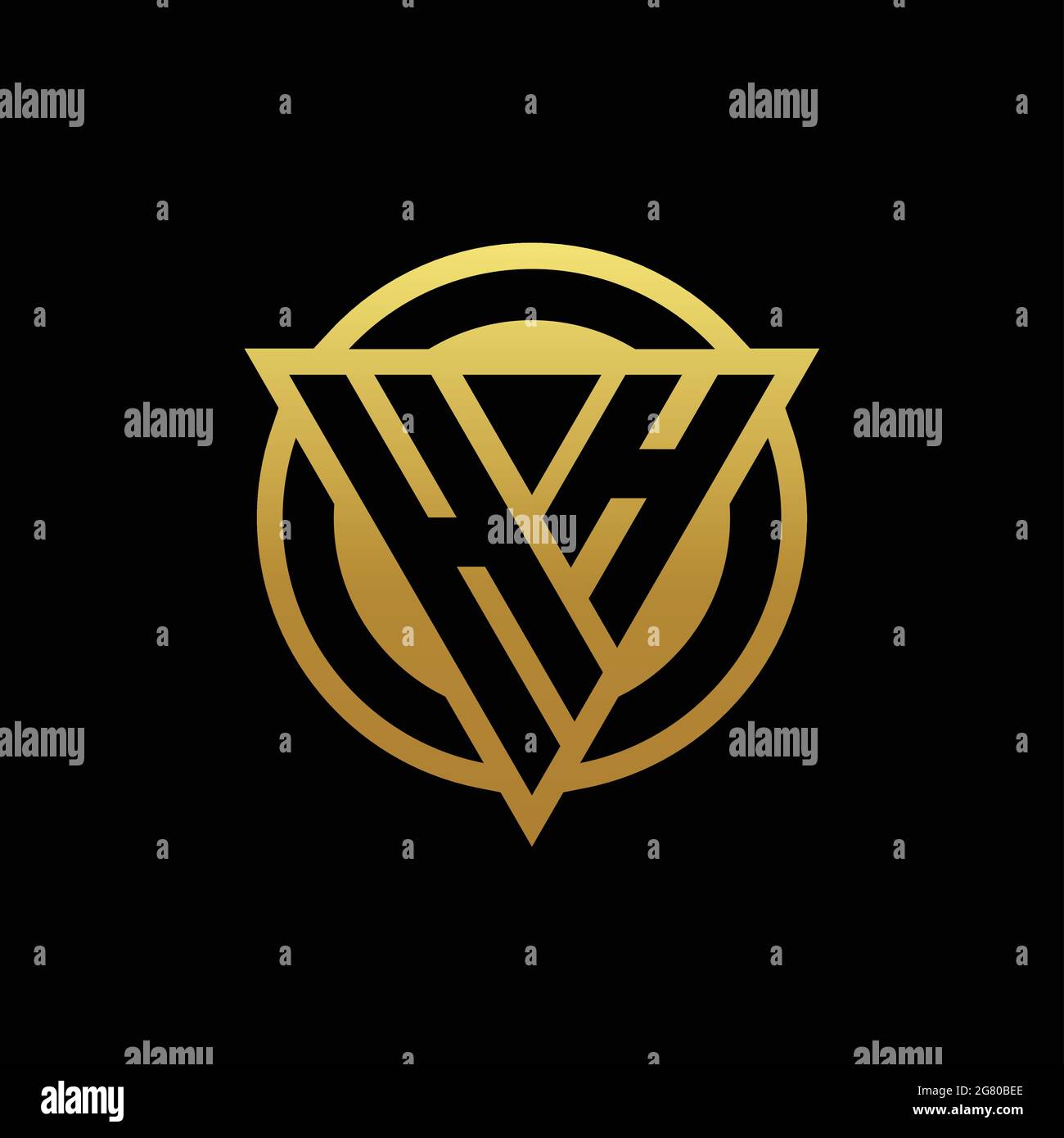 HH logo monogram with triangle shape and circle rounded style isolated ...