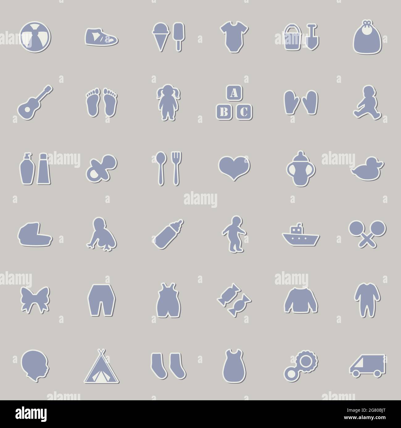 vector set baby icons, child symbol, boy and girl toys Stock Vector ...