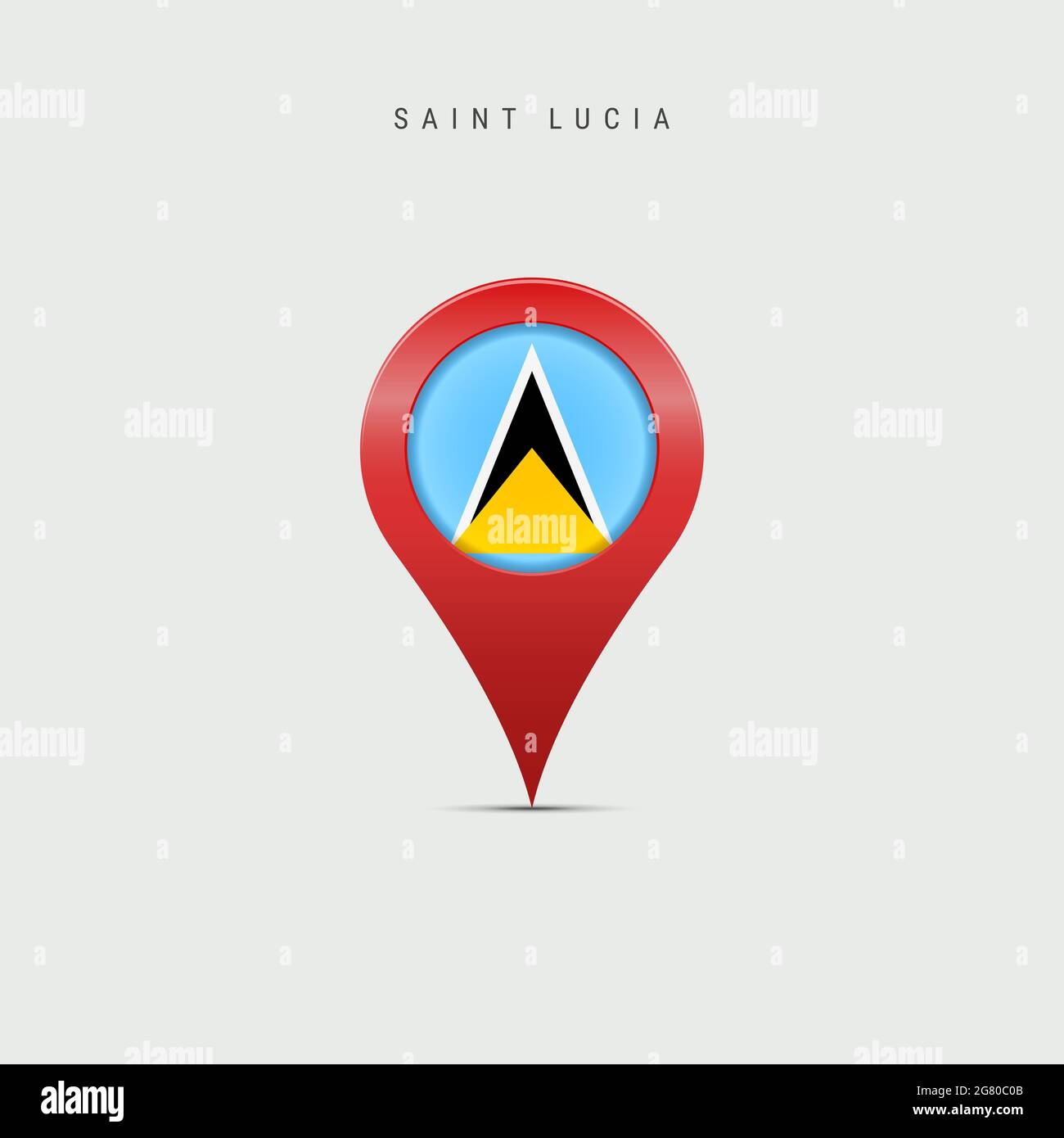 Teardrop map marker with flag of Saint Lucia. Saint Lucian flag ...