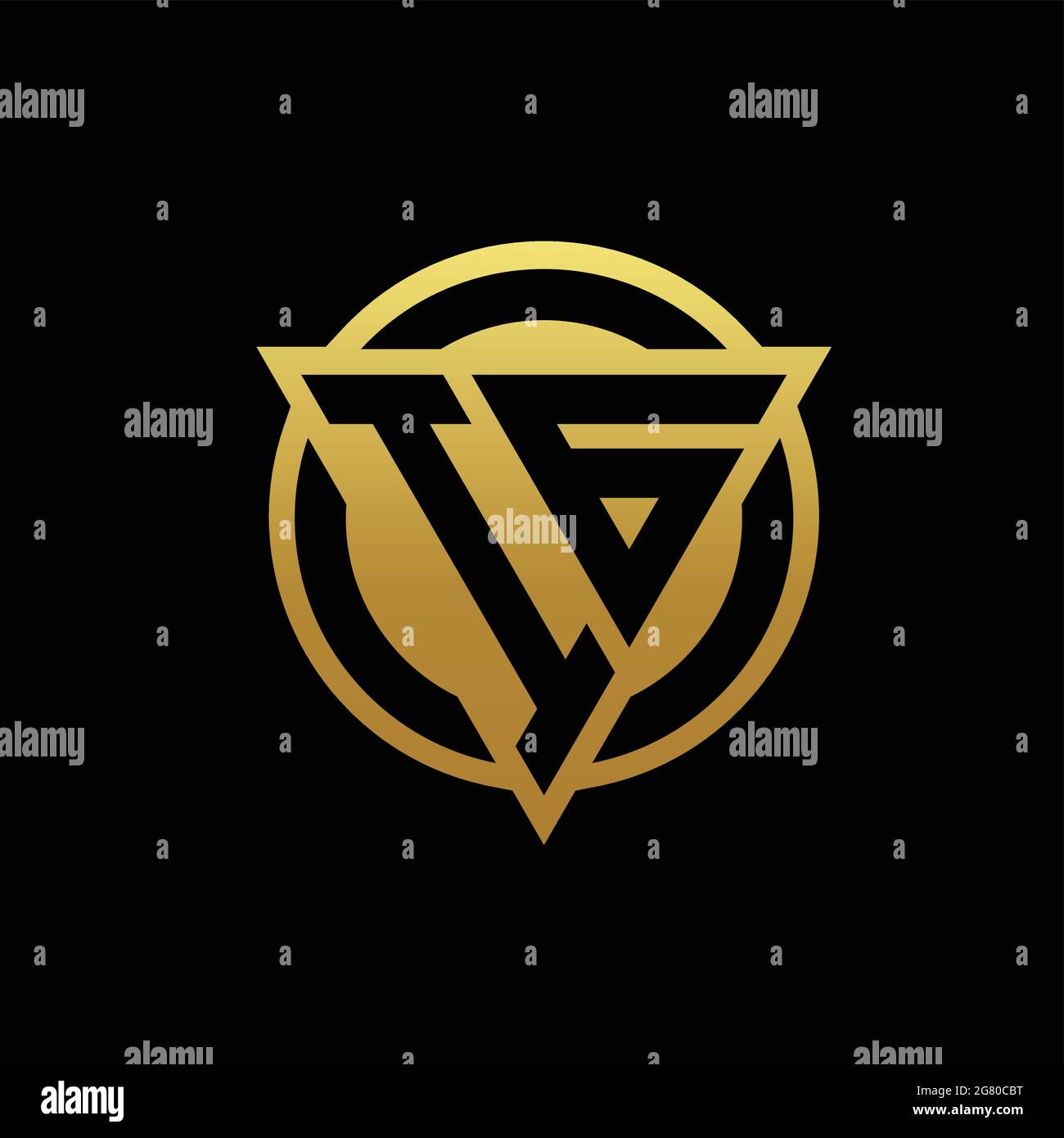 IG logo monogram with triangle shape and circle rounded style isolated ...