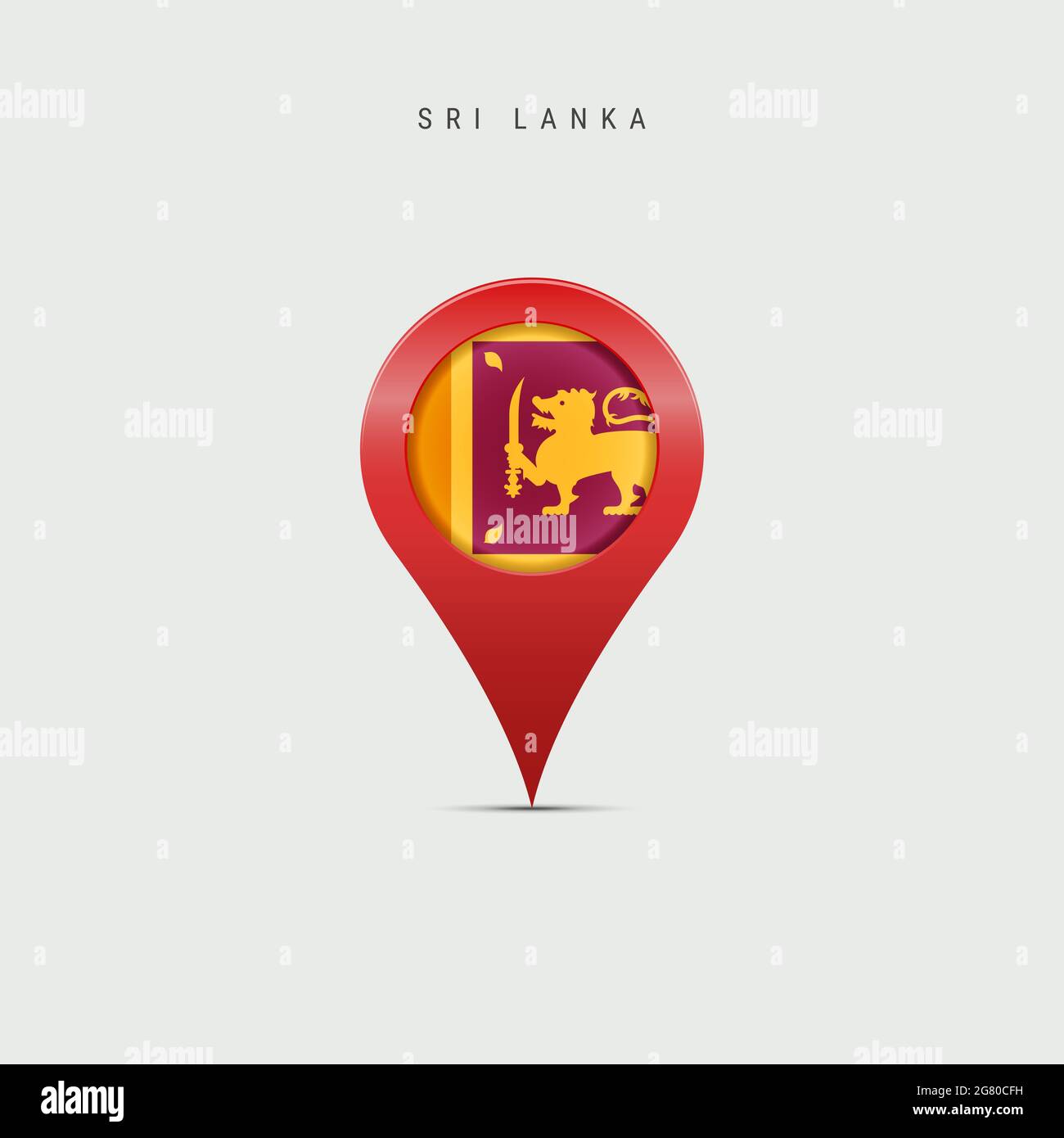 Pin shaped map icon sri hi-res stock photography and images - Alamy