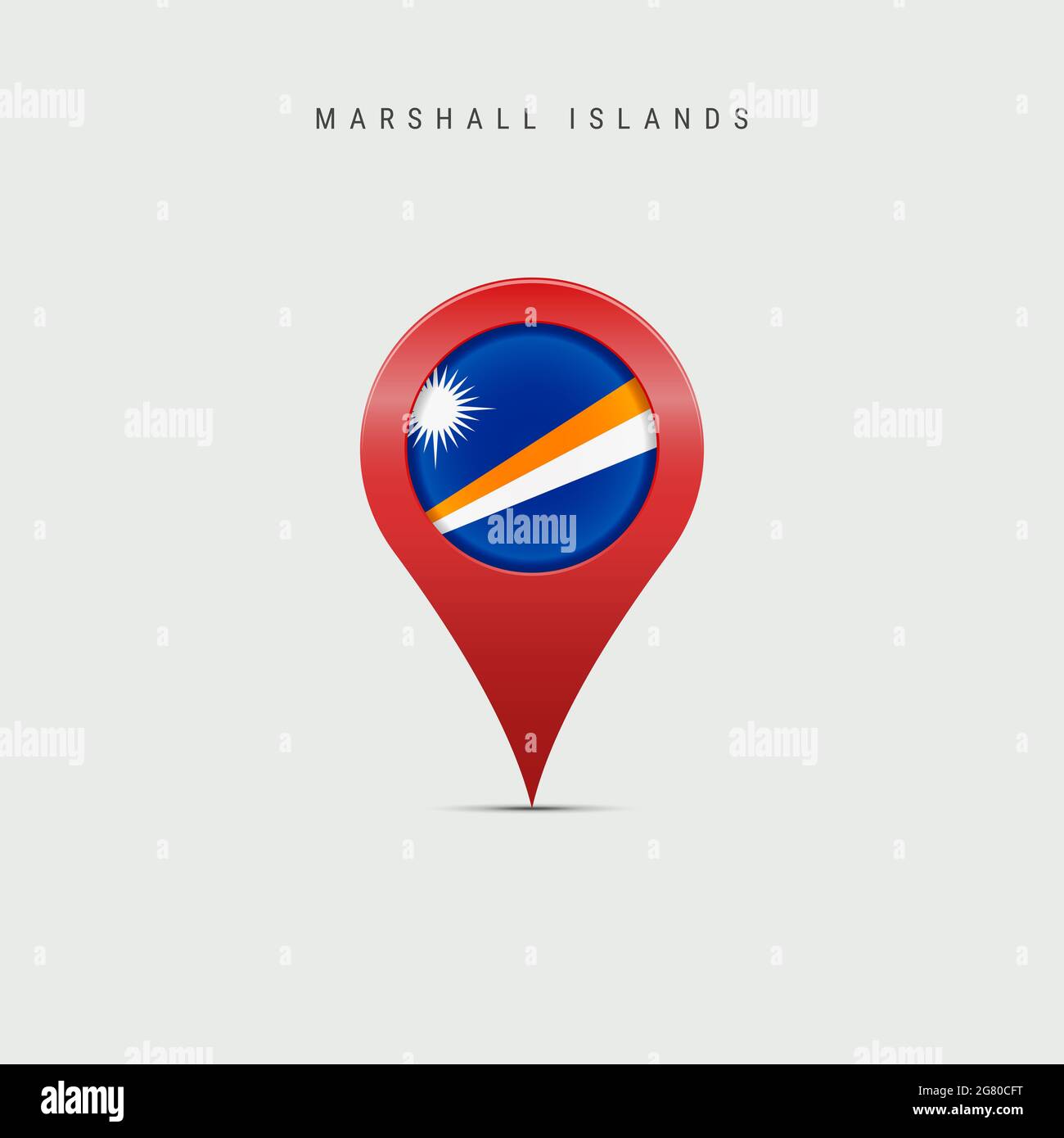 Teardrop map marker with flag of Marshall Islands. Marshallese flag ...