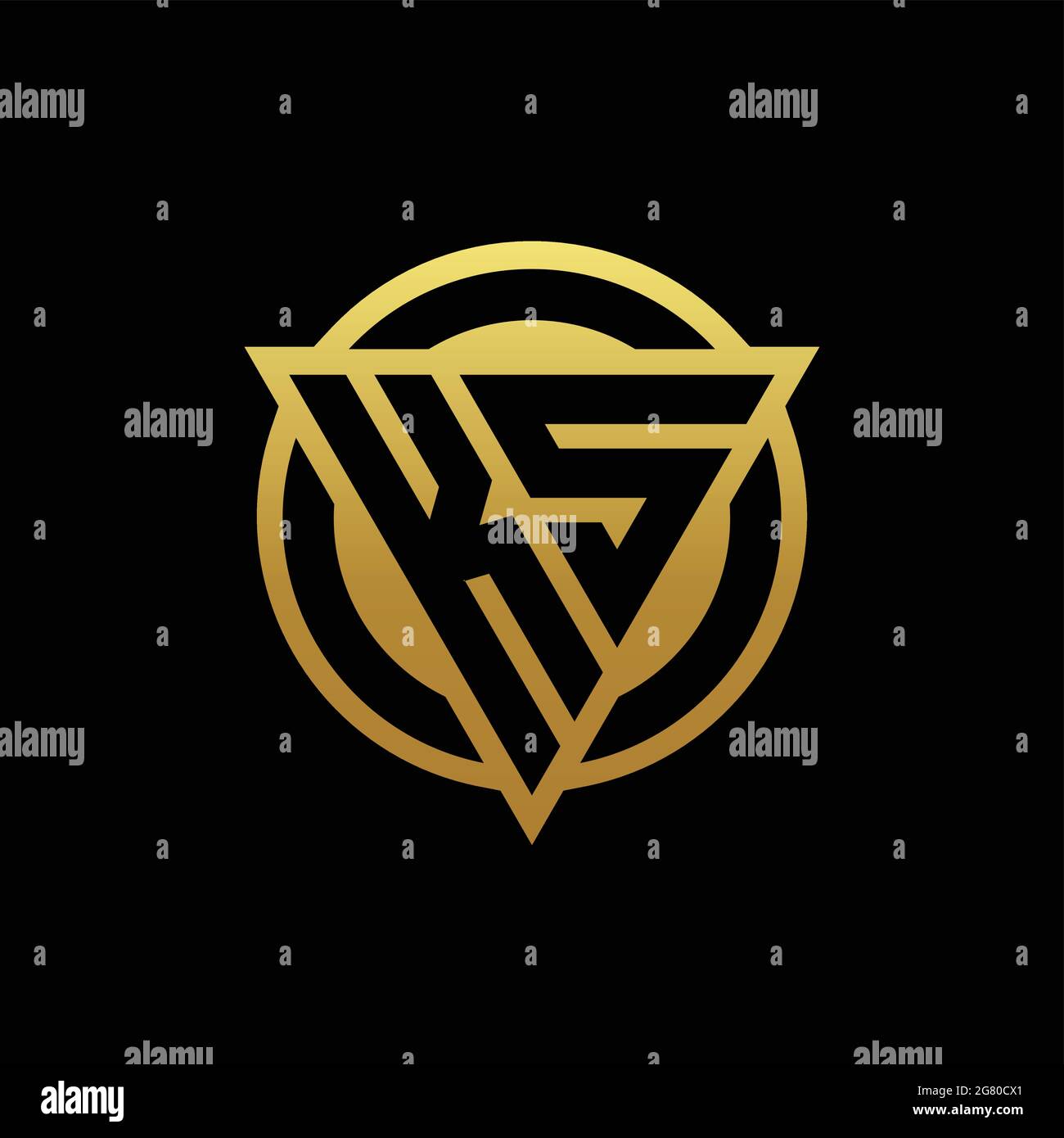 KS logo monogram with triangle shape and circle rounded style isolated ...
