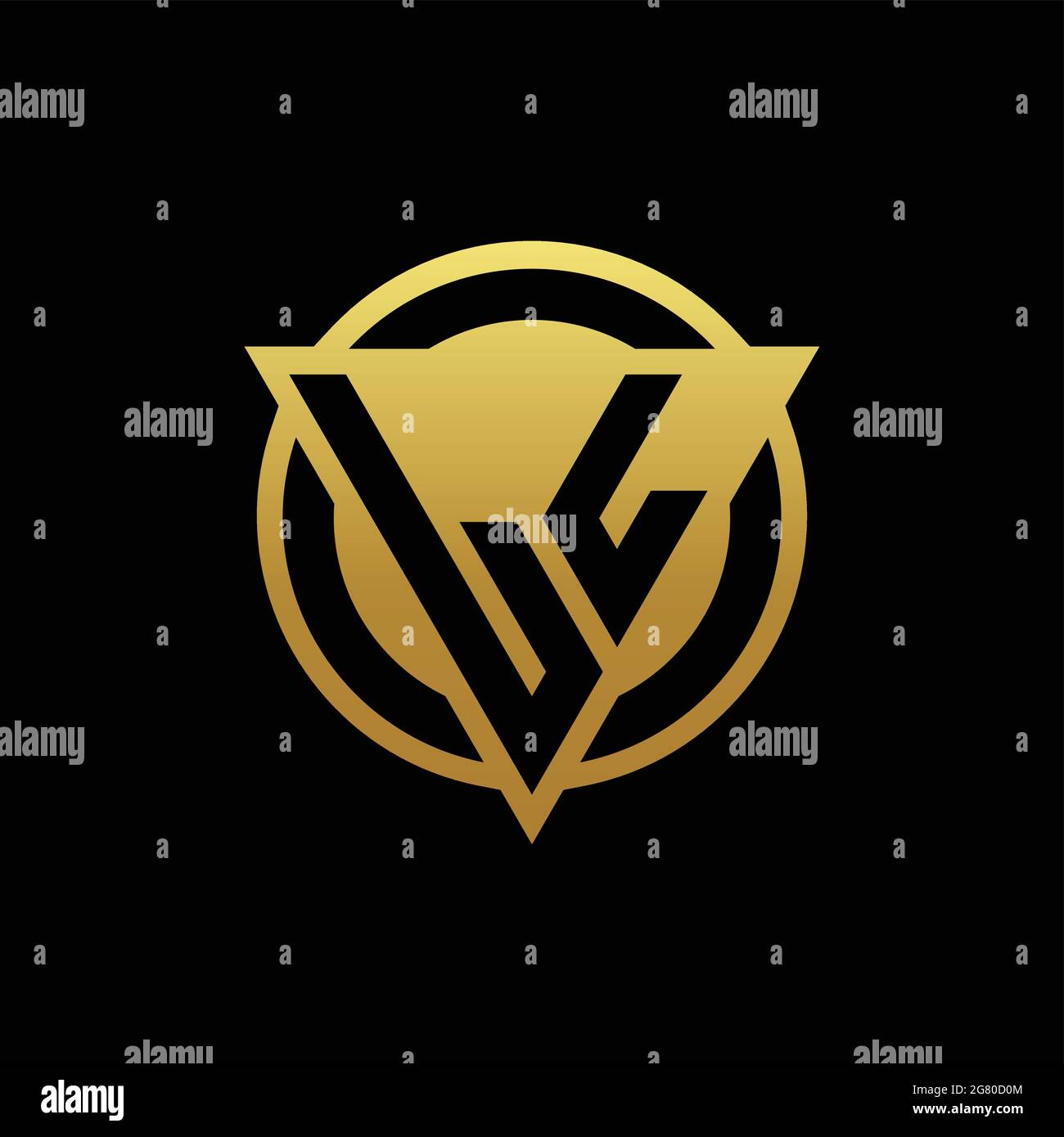 LL logo monogram with triangle shape and circle rounded style isolated ...