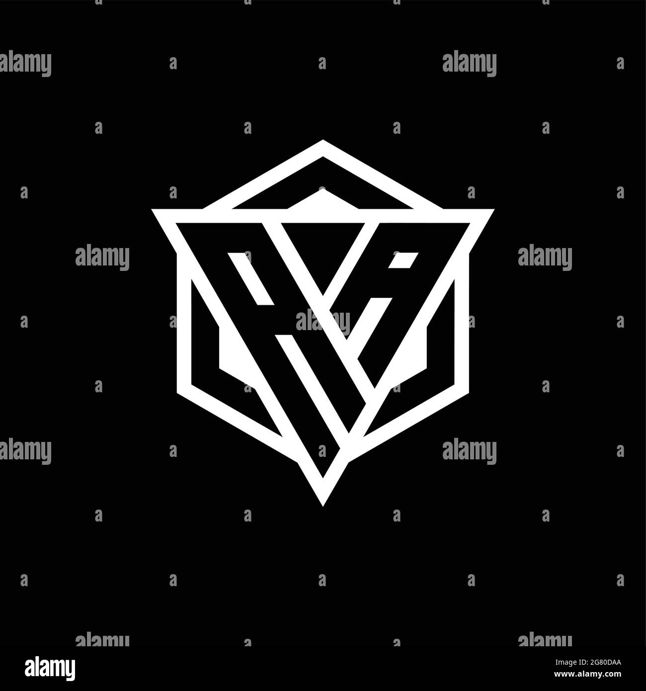 AA logo monogram with triangle and hexagon shape combination isolated ...