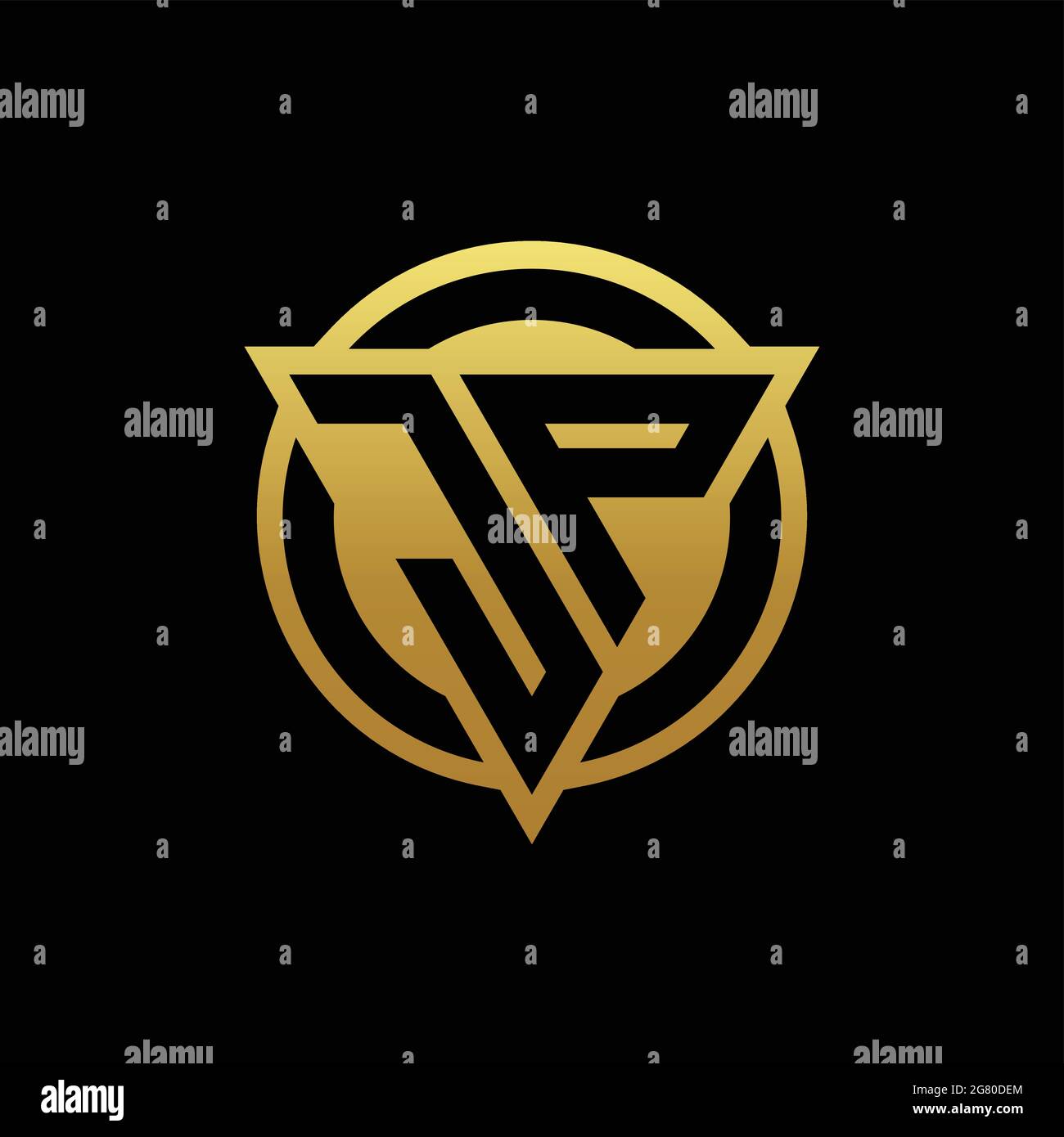 JP logo monogram with triangle shape and circle rounded style isolated ...