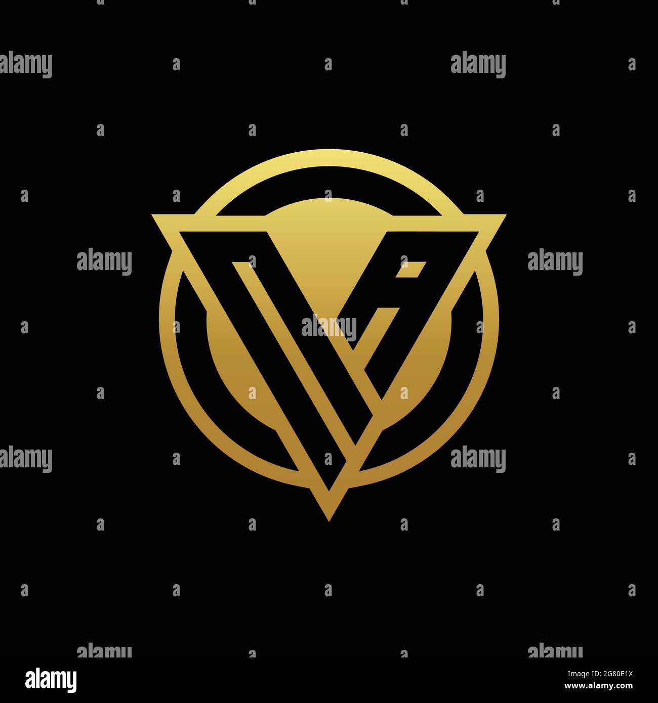 NA logo monogram with triangle shape and circle rounded style isolated ...