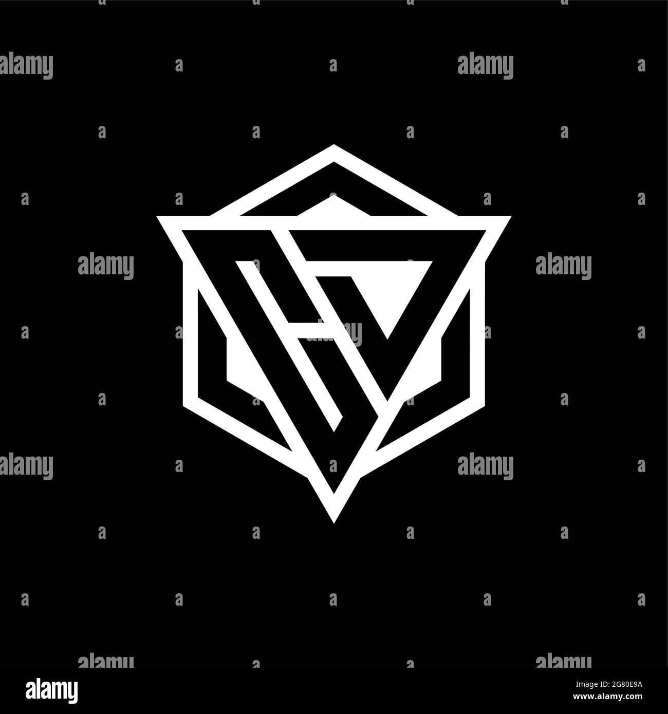 CD logo monogram with triangle and hexagon shape combination isolated ...