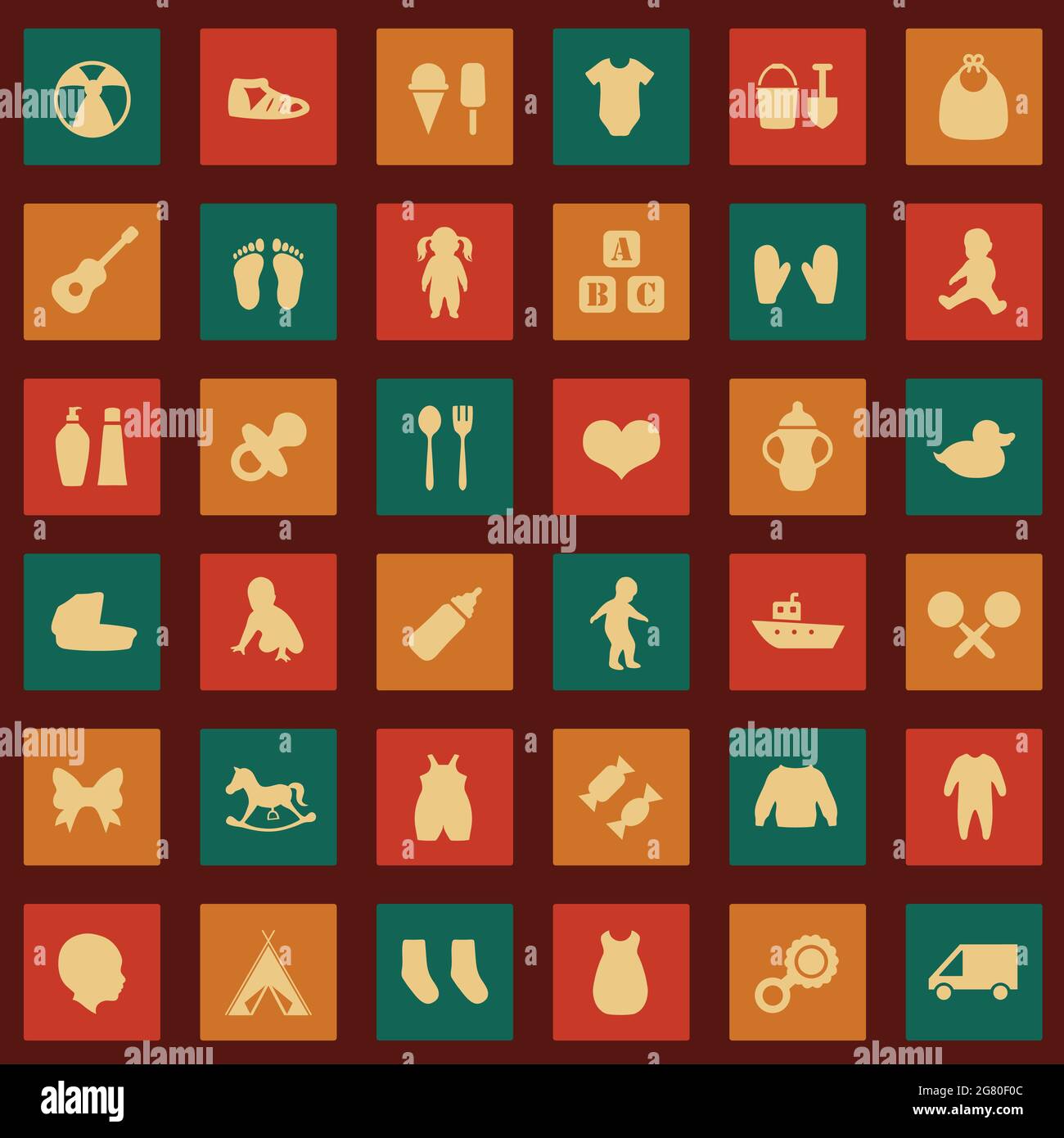 vector set baby icons, child symbol, boy and girl toys Stock Vector ...