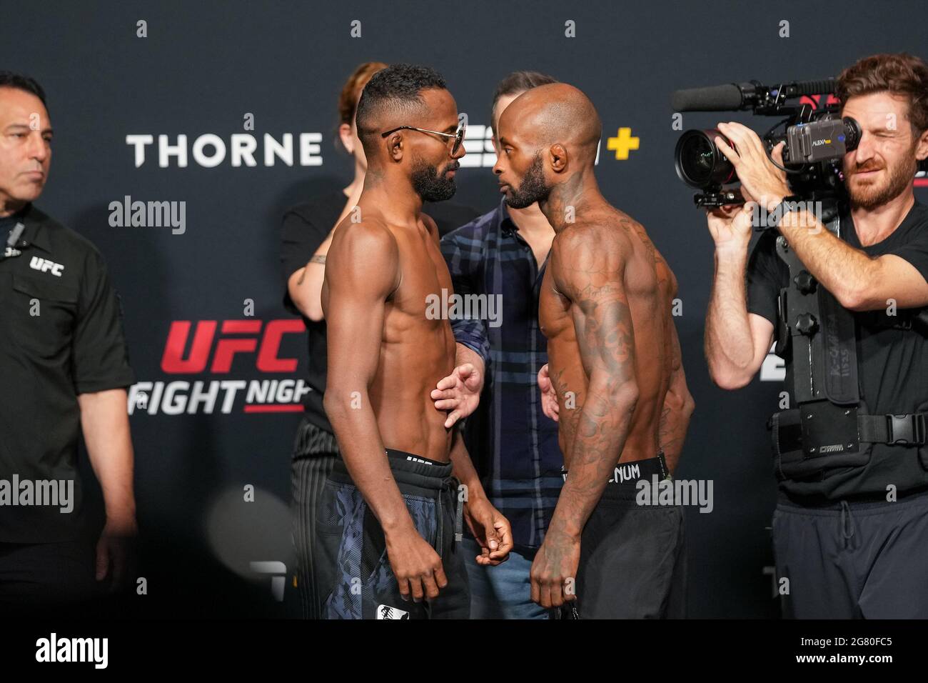 Las Vegas, USA. 16th July, 2021. Francisco Figueiredo (left) and ...