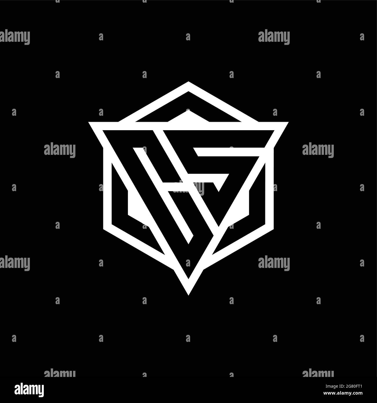 CS logo monogram with triangle and hexagon shape combination isolated ...