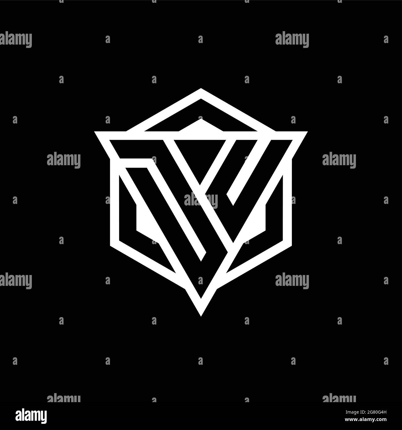 DU logo monogram with triangle and hexagon shape combination isolated ...