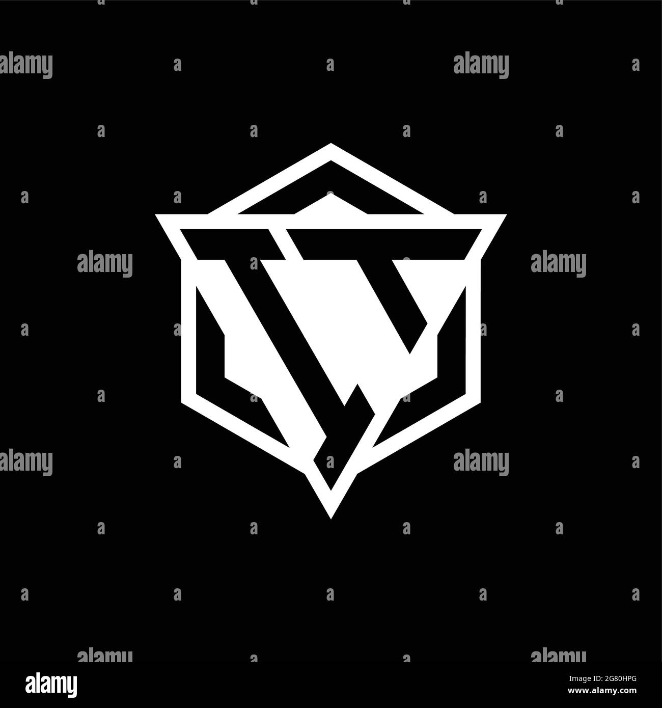 IT logo monogram with triangle and hexagon shape combination isolated ...