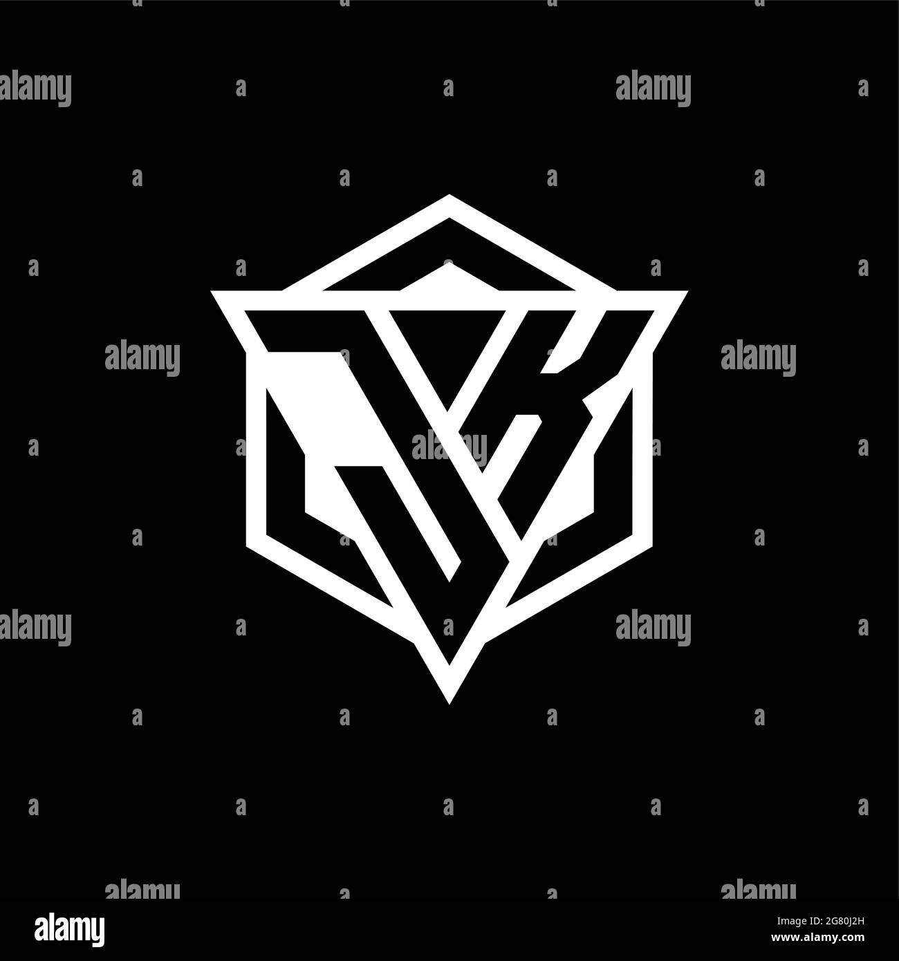 JK logo monogram with triangle and hexagon shape combination isolated ...