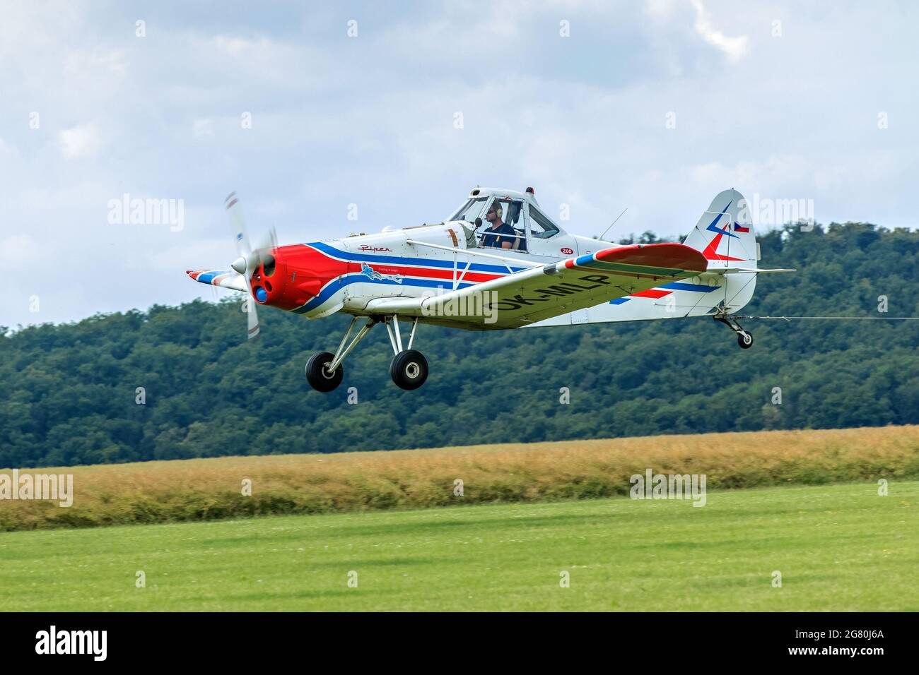 BRNO, CZECH REPUBLIC - JULY 4, 2021: Piper PA-25 Pawnee aircraft used ...