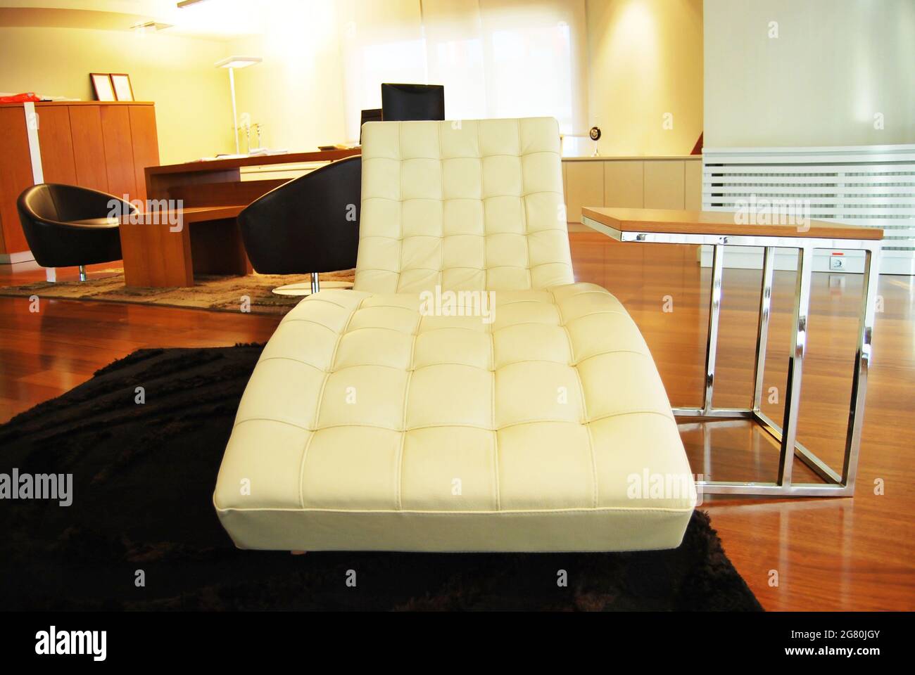 Modern office furniture, boss room, relaxation seat, manager table and ...