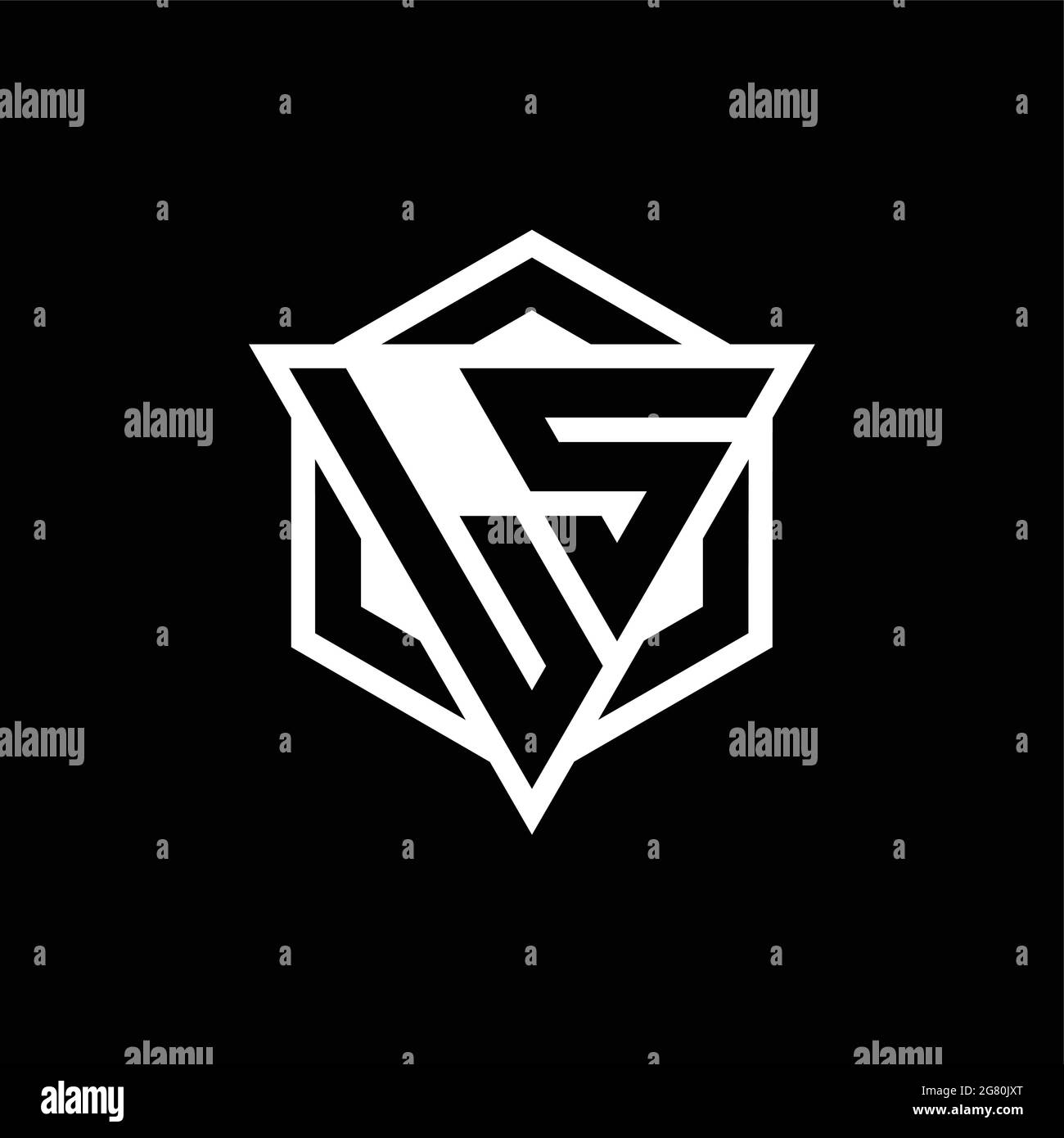 LS logo monogram with triangle and hexagon shape combination isolated ...