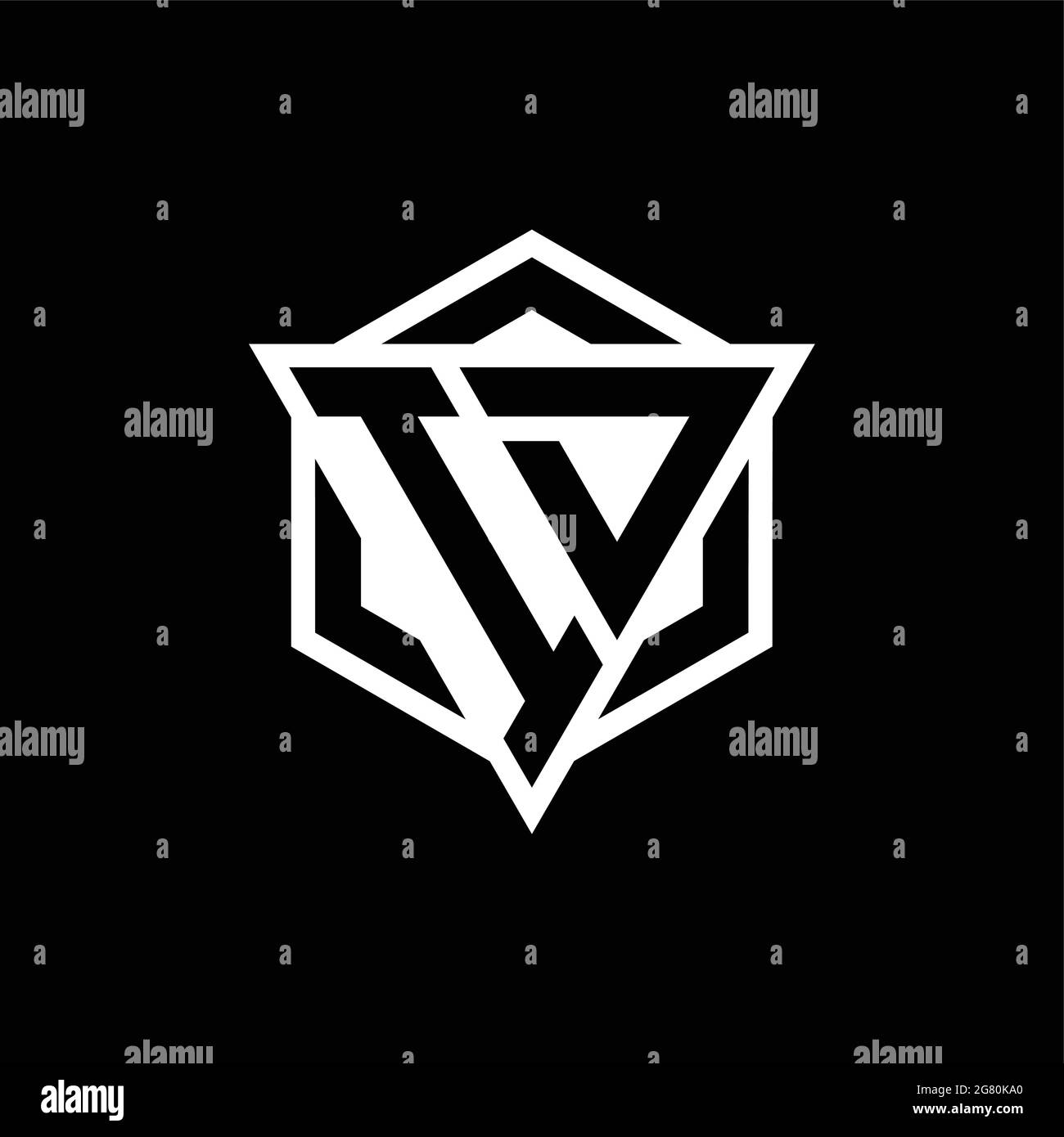 ID logo monogram with triangle and hexagon shape combination isolated ...