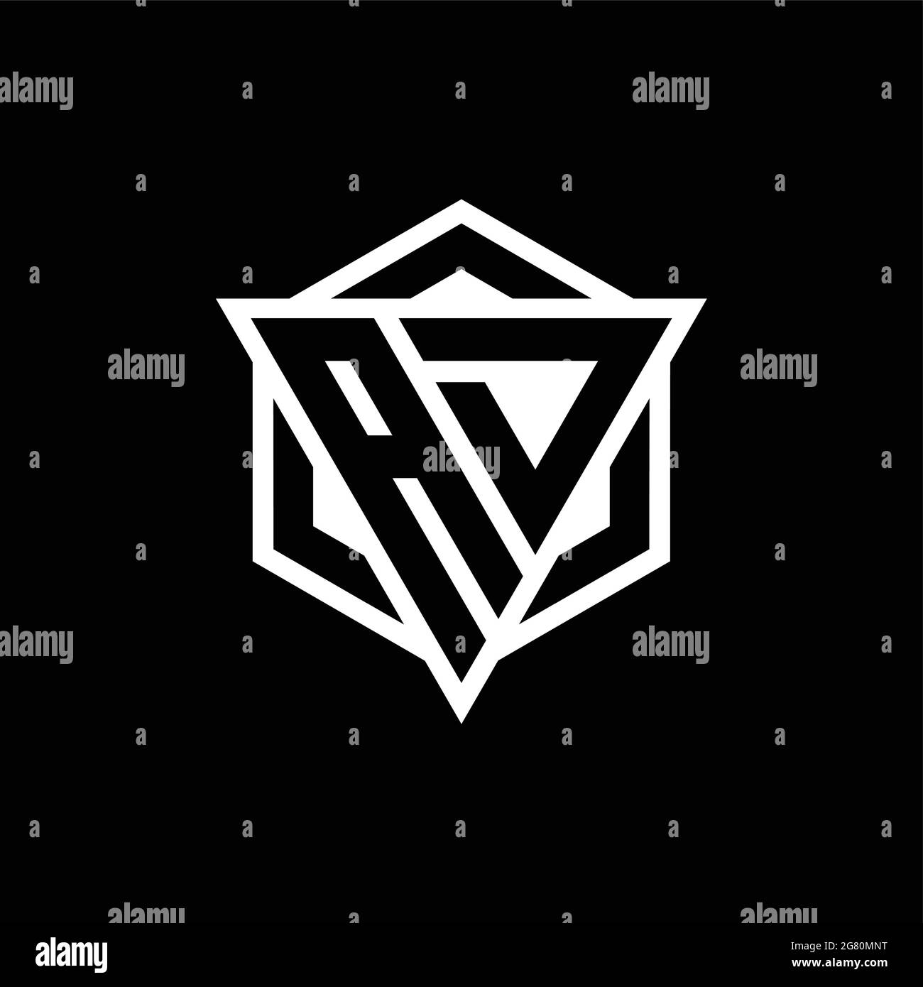 AD logo monogram with triangle and hexagon shape combination isolated ...